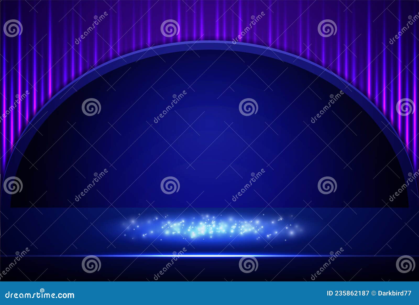 Vector Empty Neon Table or Room Wall Background for Design Stock Vector ...