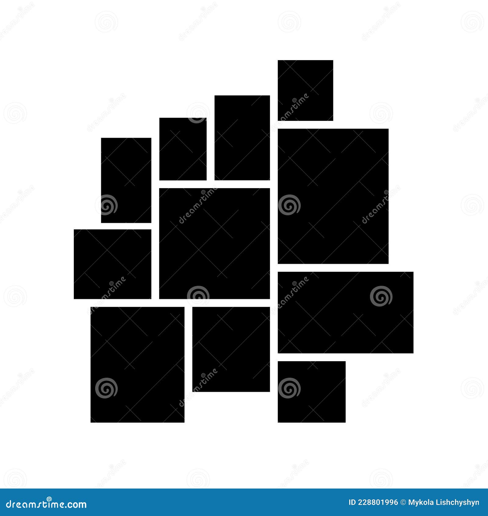 Vector Empty Photo Frame. Collage Template. Frames for Memory Stock ...