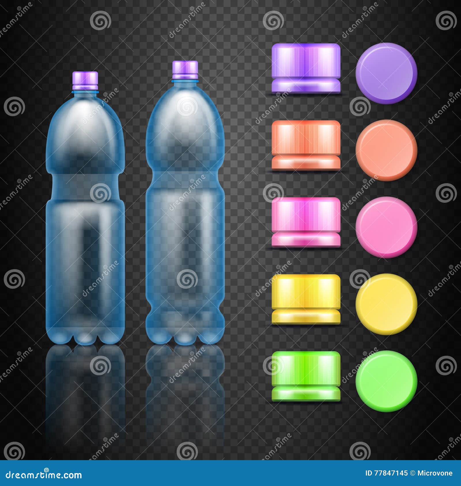 Empty Plastic Bottles. Realistic Transparent Container For Water Or ...