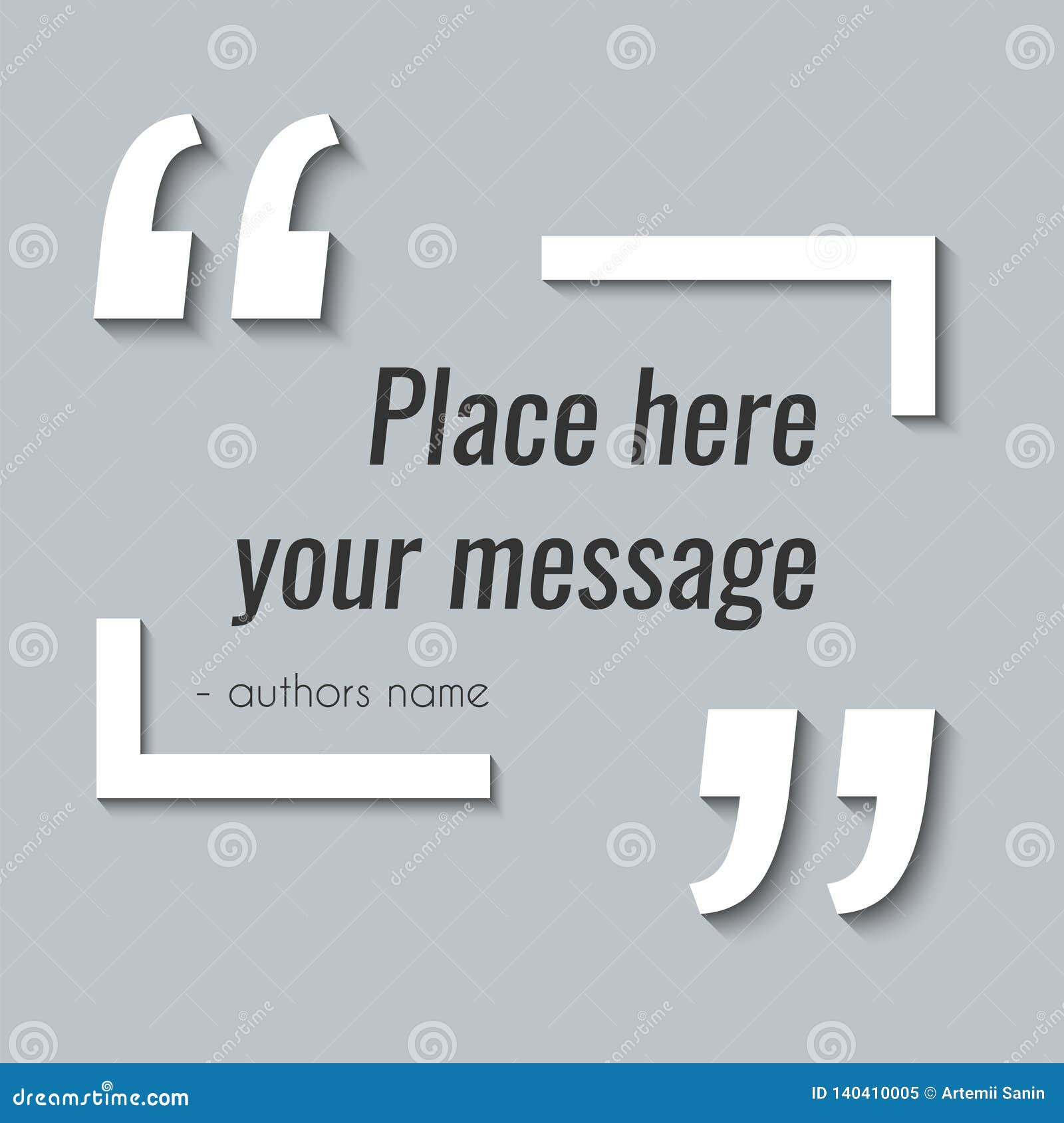 Vector Empty Quote Text Box. Design Element in Paper Cut Style for ...