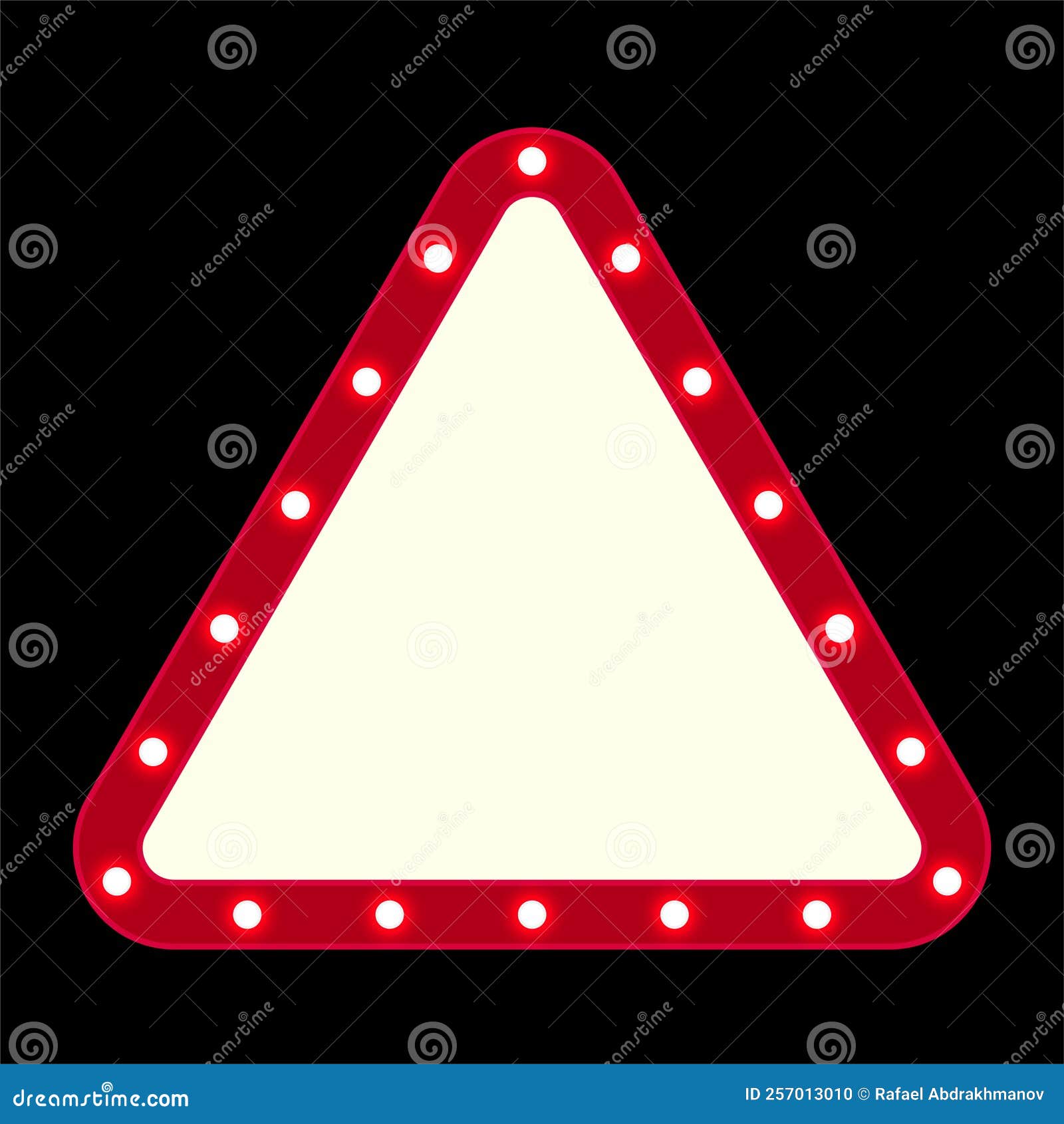 Vector Empty Retro Circus Billboard Frame with Electric Bright Glowing ...