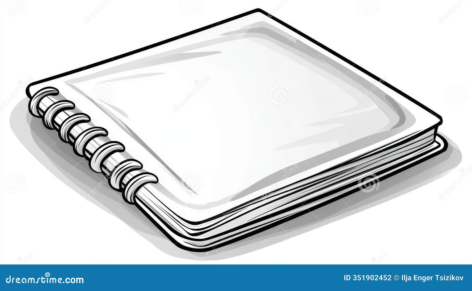 Vector of Empty Ring-bound Notebook in Black and White Style with ...
