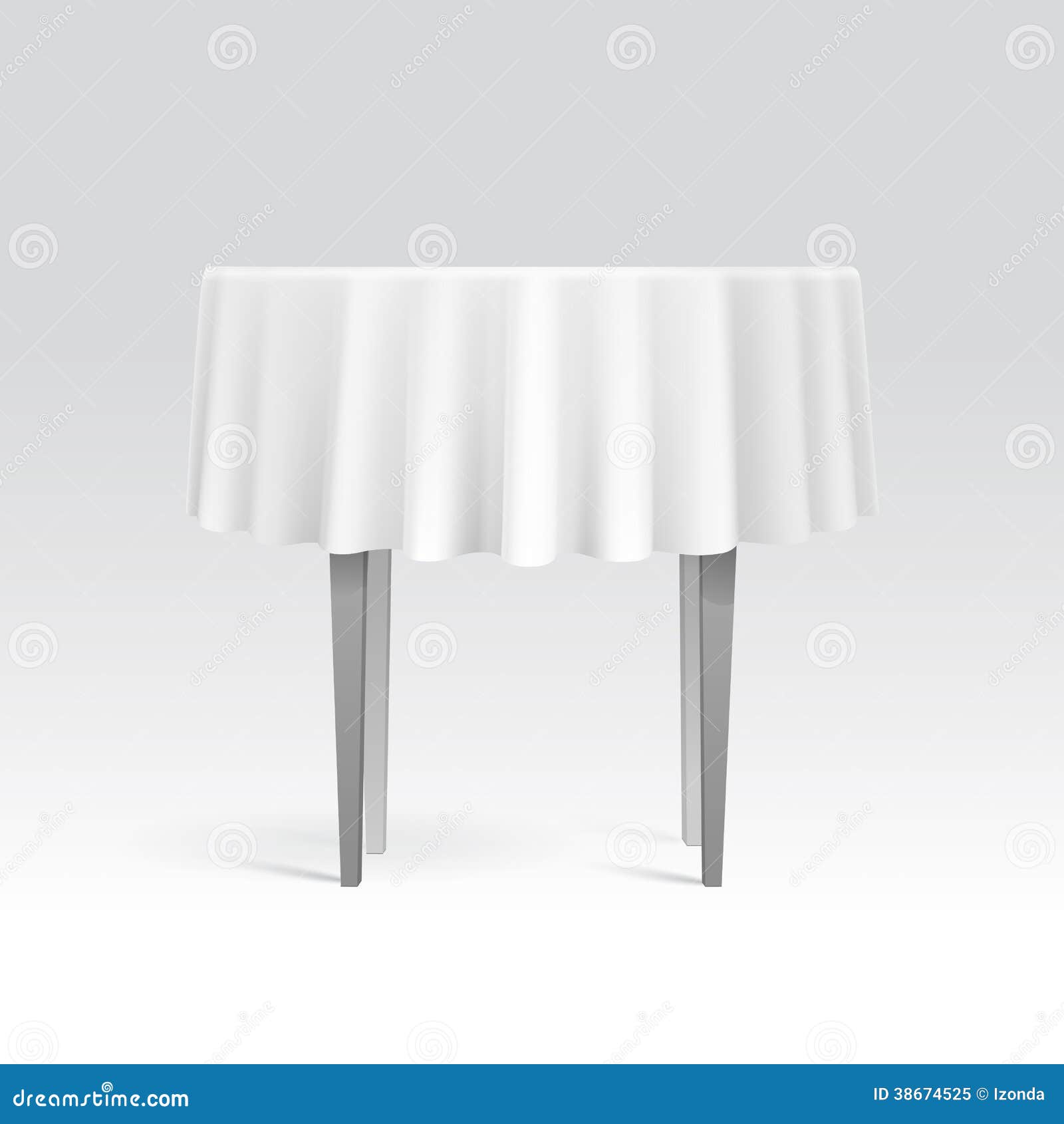 Vector Empty Round Table with Tablecloth Stock Illustration ...