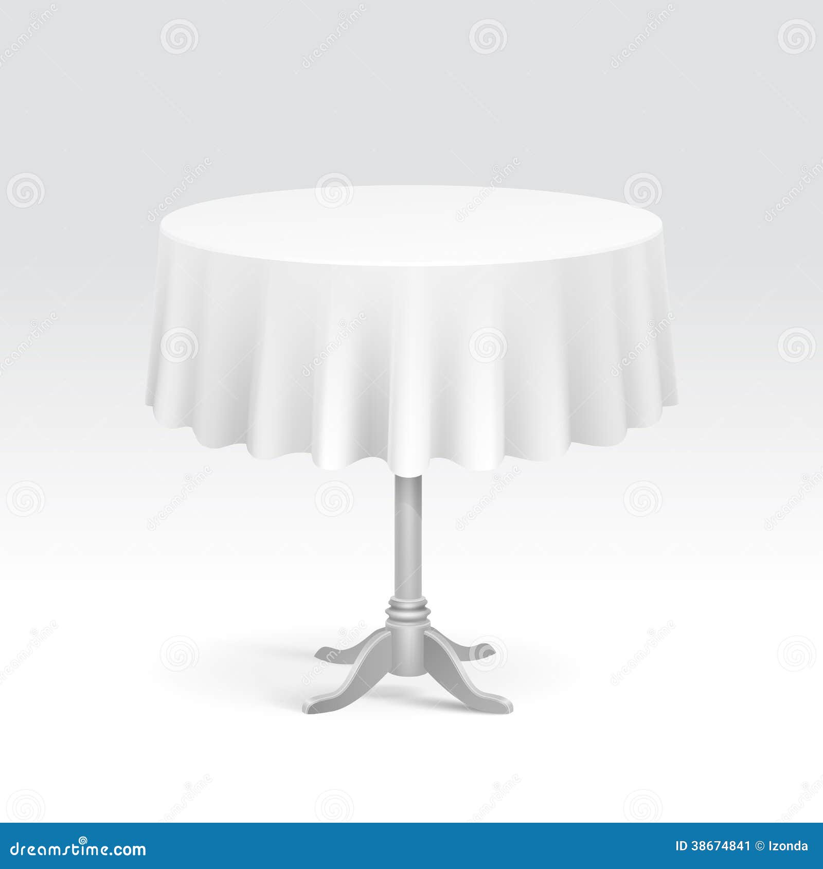 Vector Empty Round Table with Tablecloth Stock Illustration ...