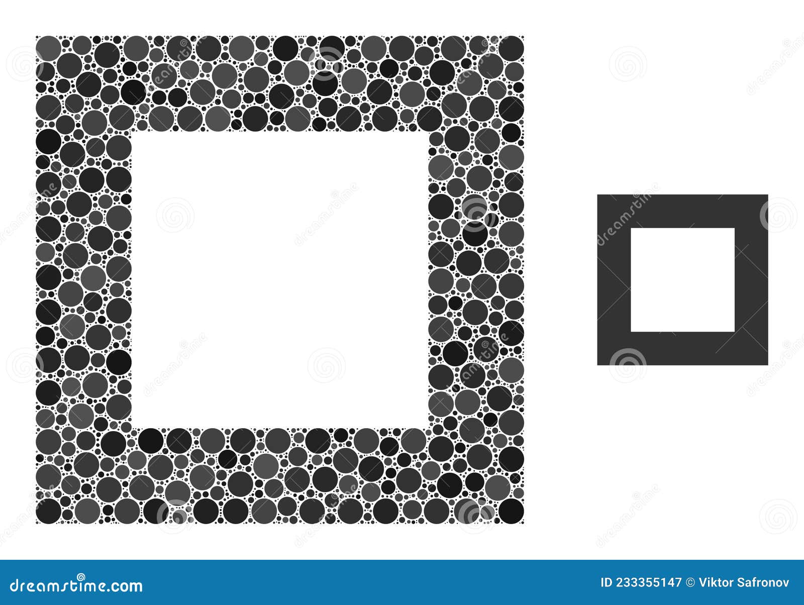 Vector Empty Square Collage of Dots Stock Vector - Illustration of ...