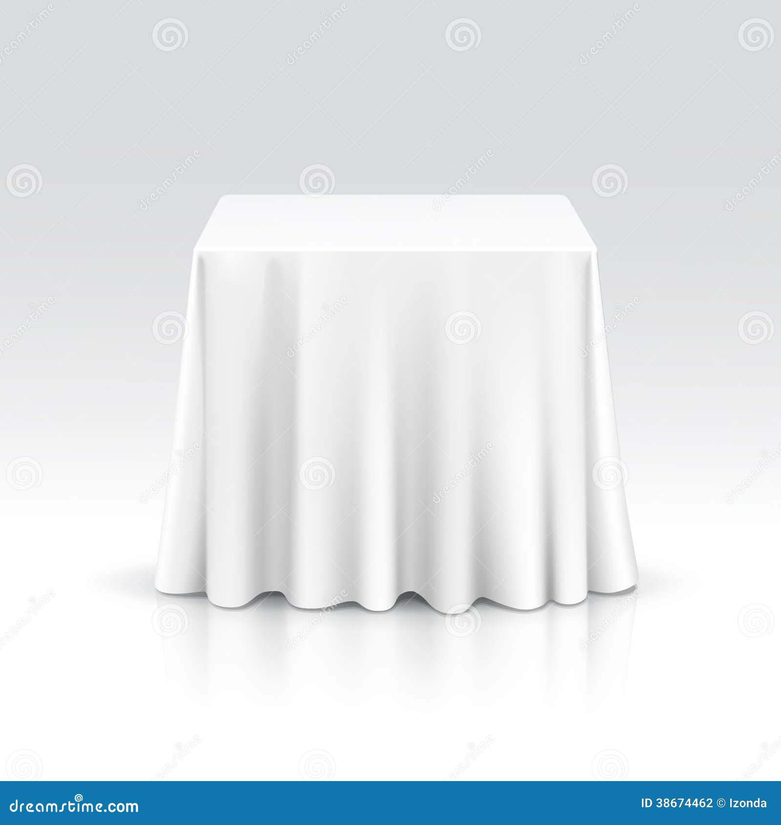 Vector Empty Square Table with Tablecloth Stock Illustration ...