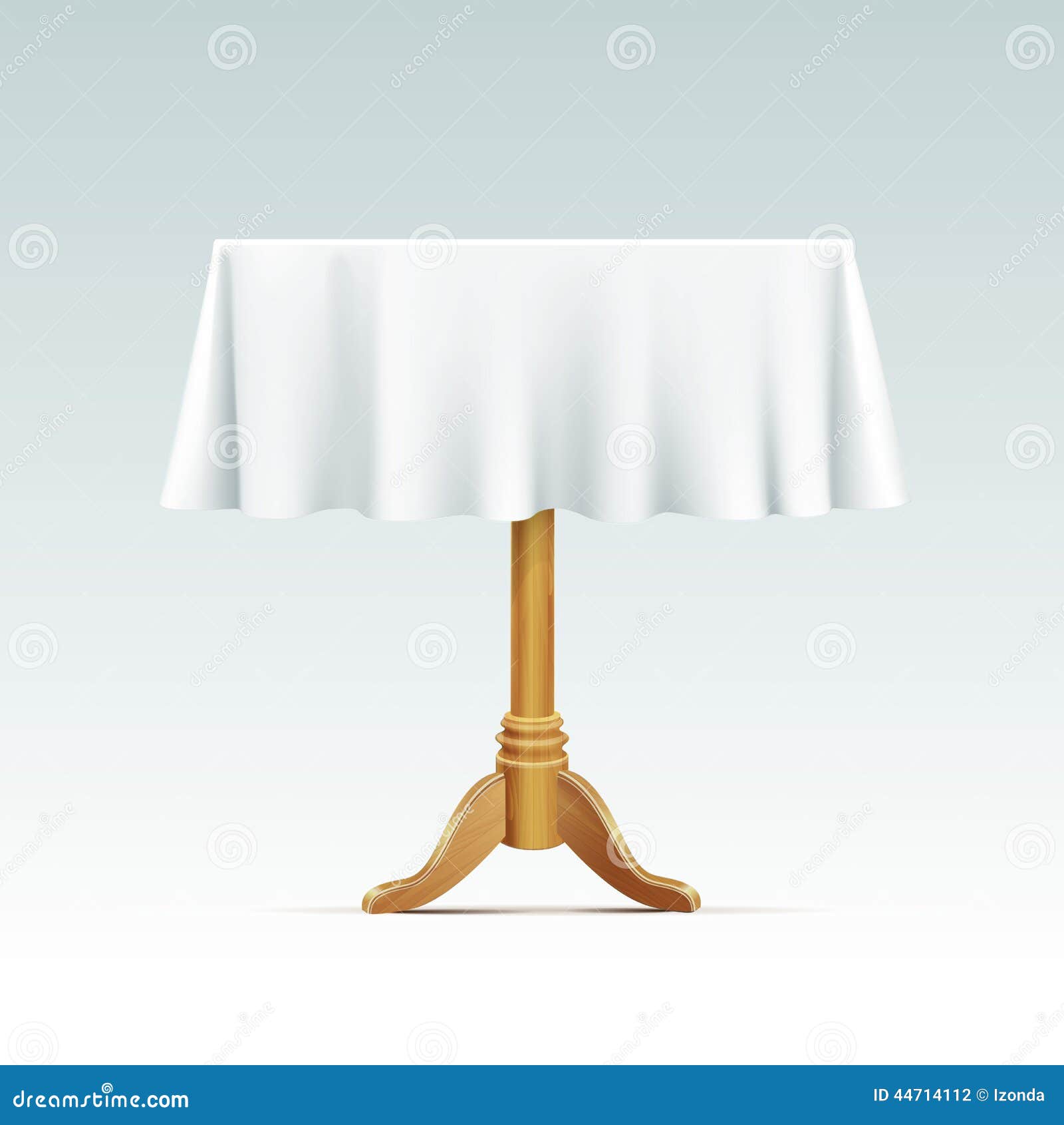 Vector Empty Square Wood Table with Tablecloth Stock Vector ...