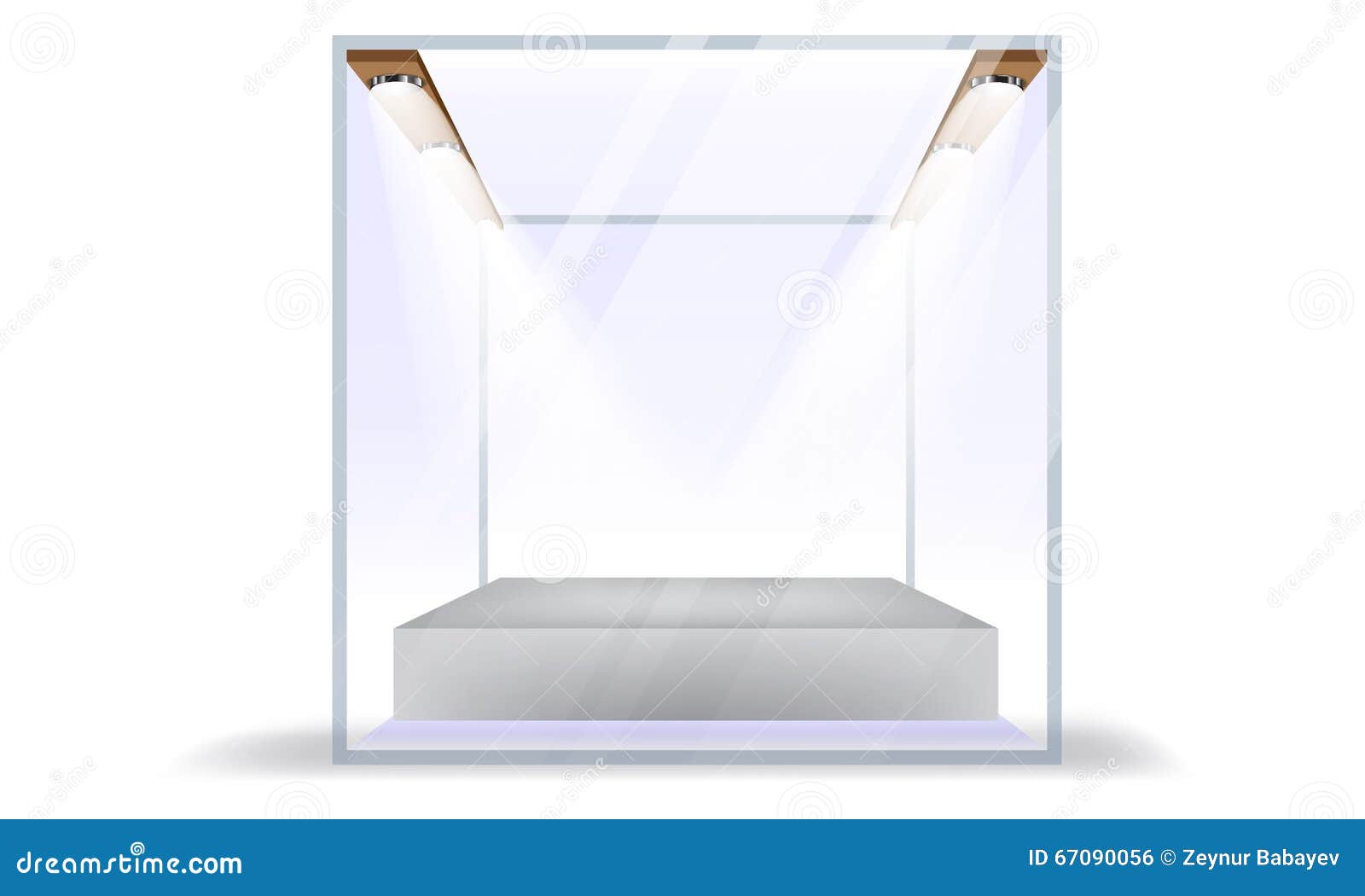 Vector Empty Transparent Glass Box Cube Isolated on White Background ...