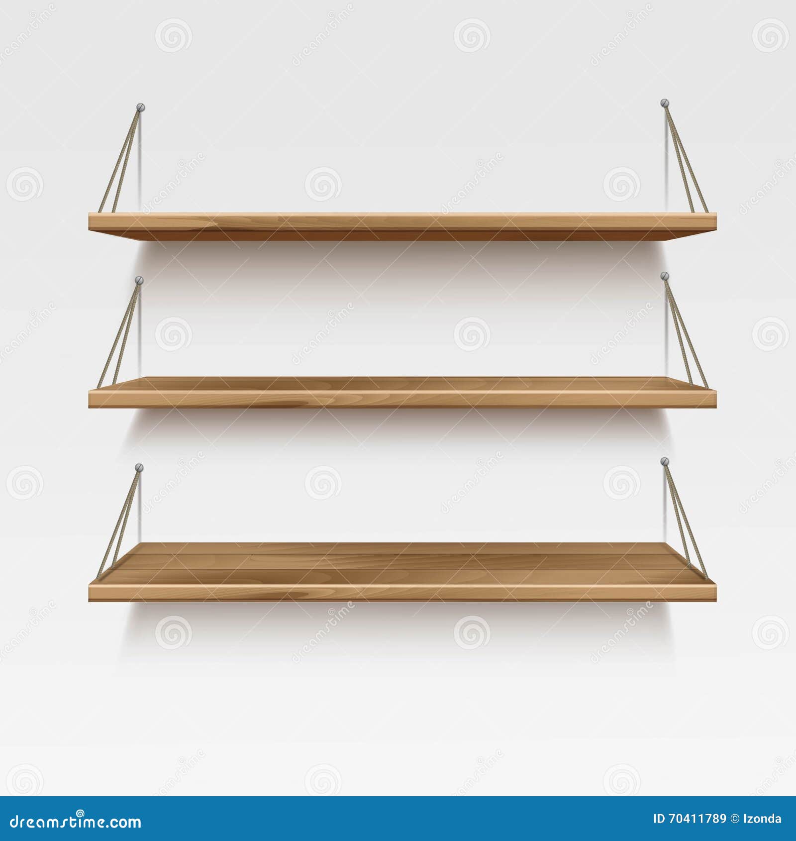 Vector Empty Wooden Wood Shelf Shelves on Wall Background Stock Vector ...
