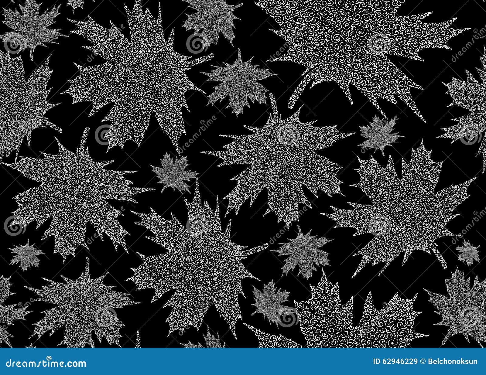 Vector Endless Decorative Texture with Figured Maple Leaves Stock ...