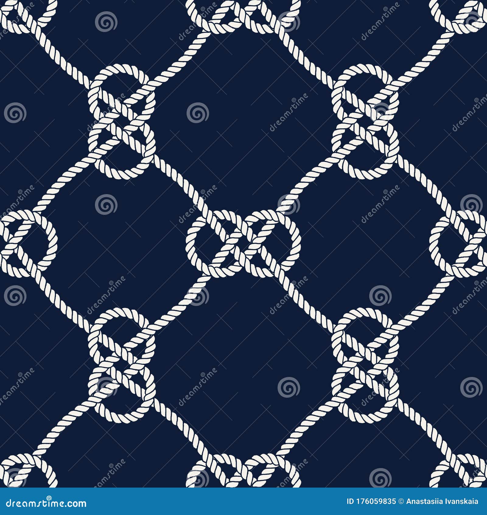 Vector Endless Nautical Rope Pattern, Hand Drawn Stock Vector ...