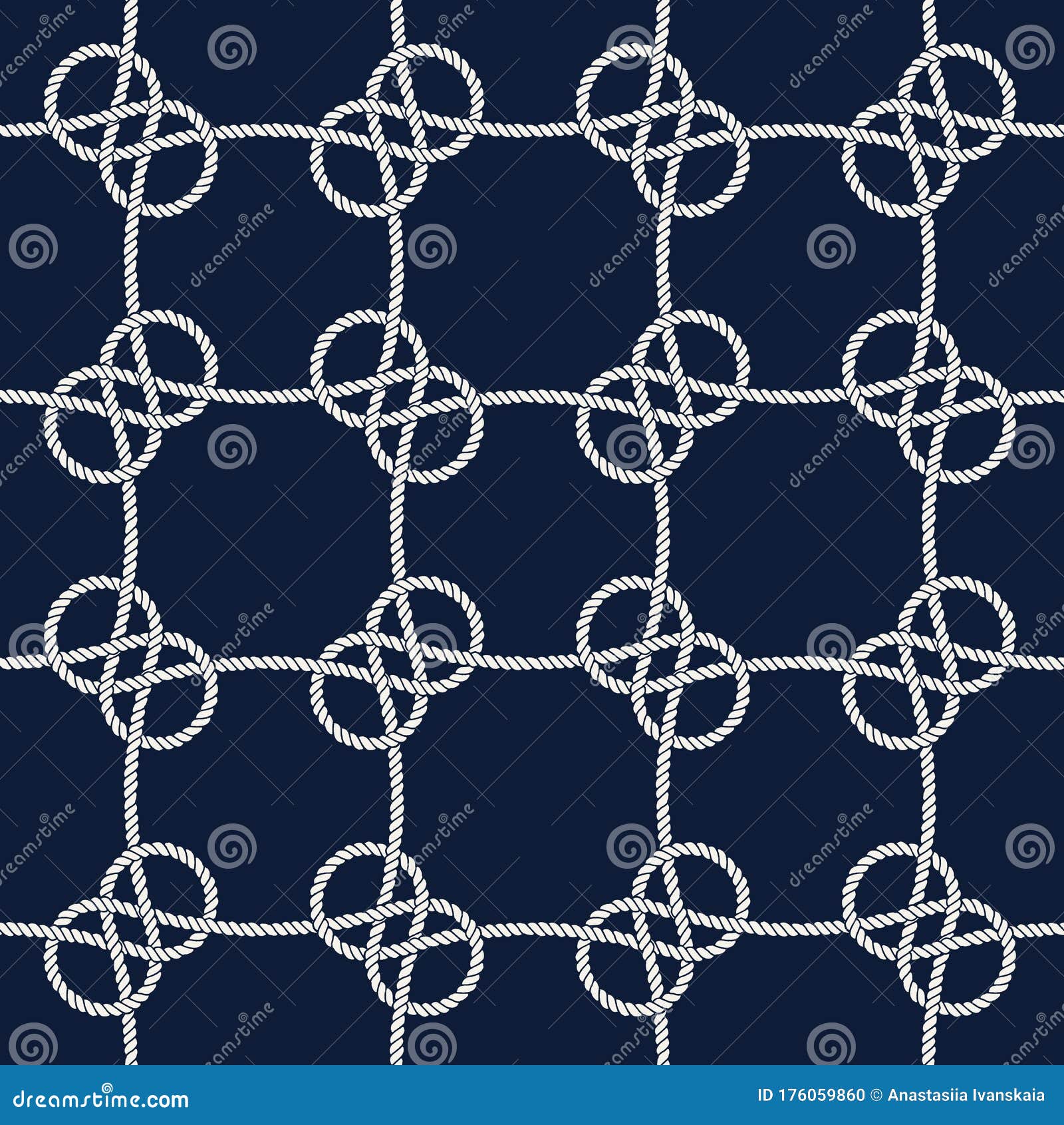 Vector Endless Nautical Rope Pattern, Hand Drawn Stock Vector ...