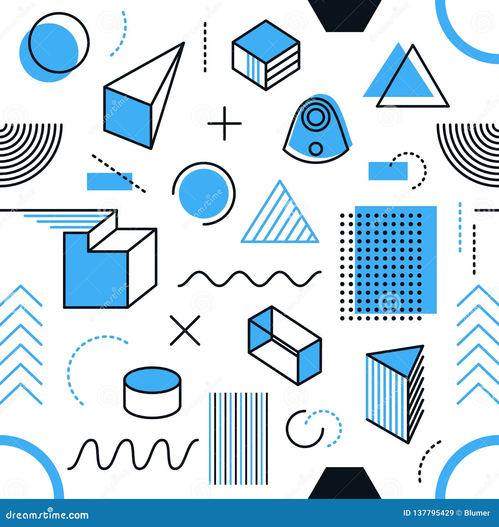 Vector Endless Pattern Simple Memphis Style Shapes Stock Vector ... Vector Endless Pattern Simple Memphis Style Shapes Stock Vector ...