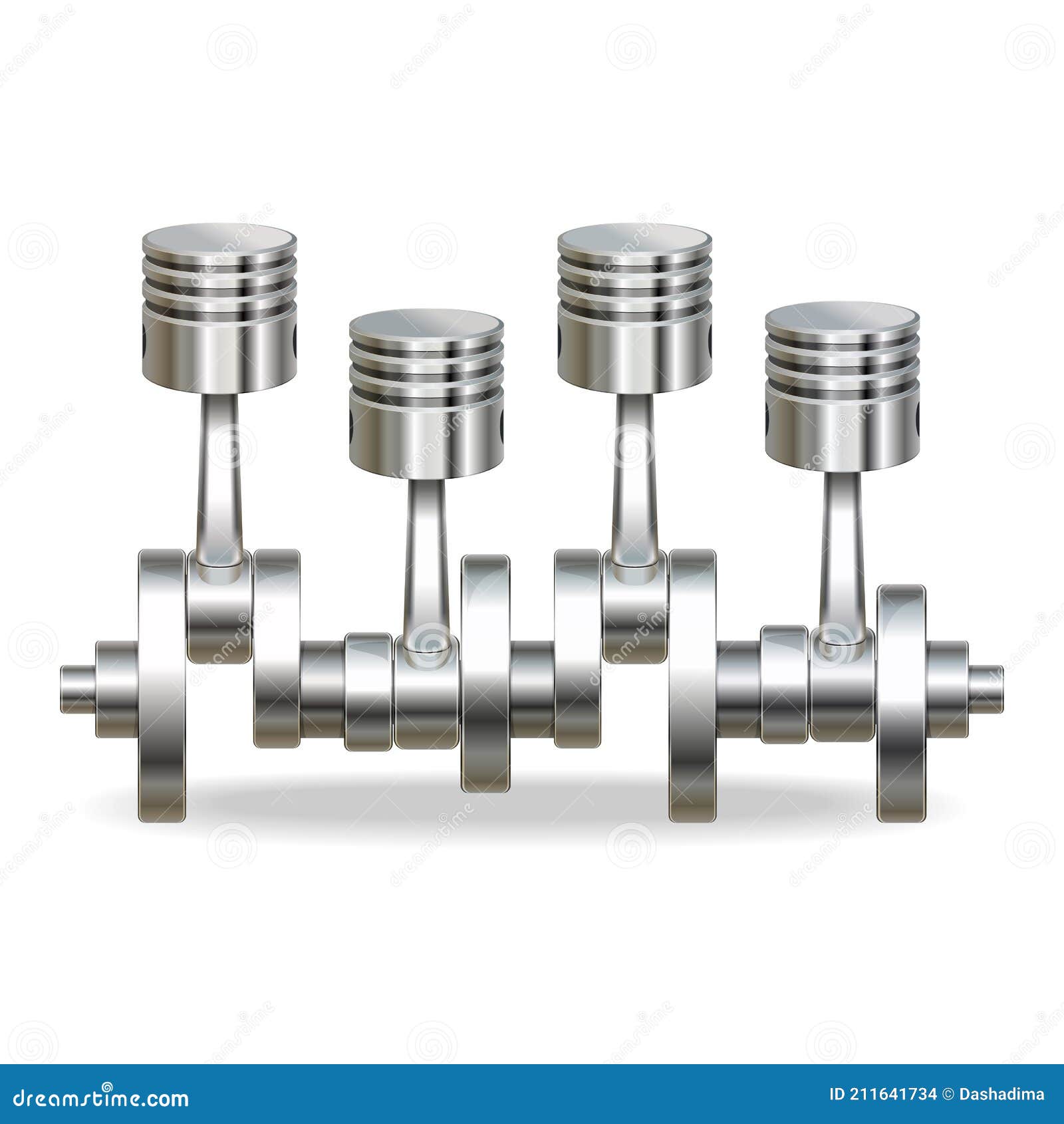Vector Engine Pistons stock vector. Illustration of chrome - 211641734
