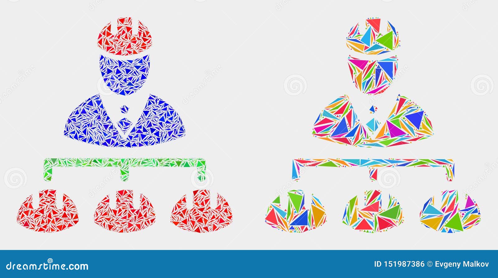 Vector Engineer Hierarchy Mosaic Icon of Triangle Elements Stock Vector ...