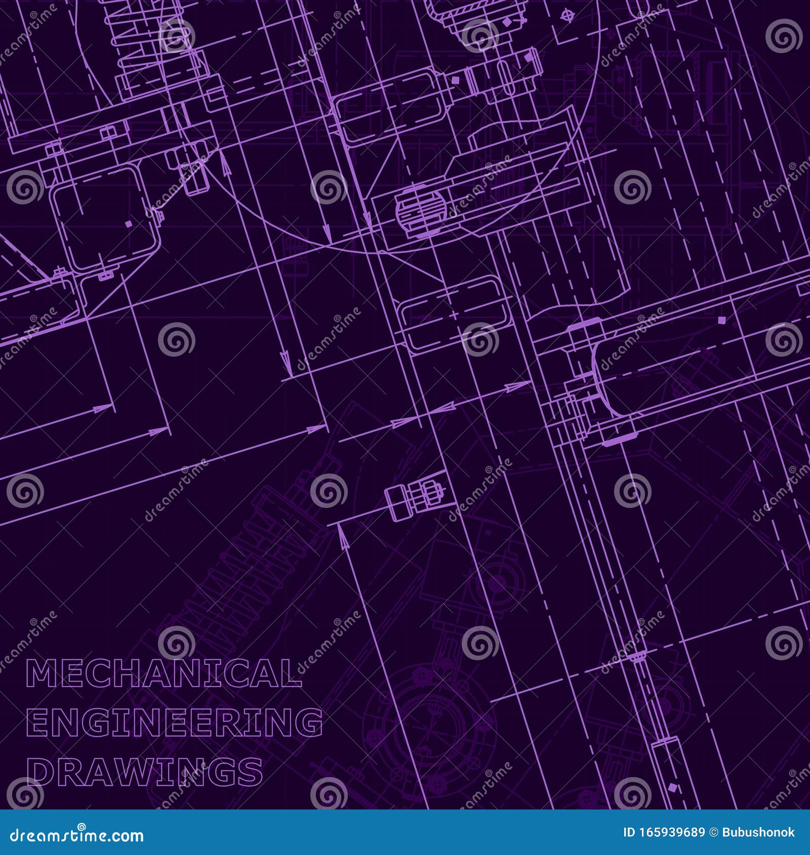 Vector Engineering Illustration. Cover, Flyer. Purple Cyberspace Stock ...