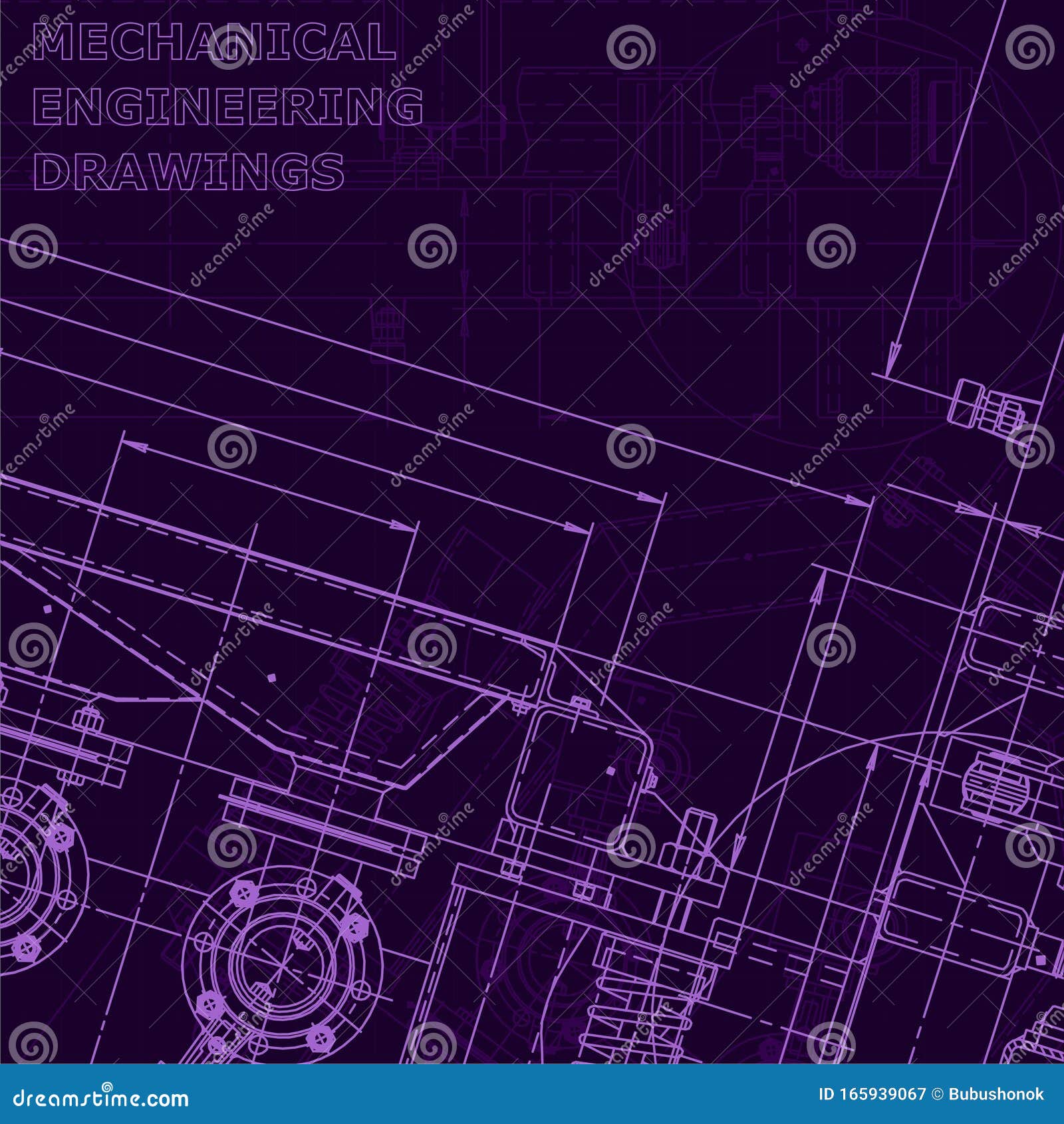Vector Engineering Illustration. Cover, Flyer. Purple Cyberspace Stock ...