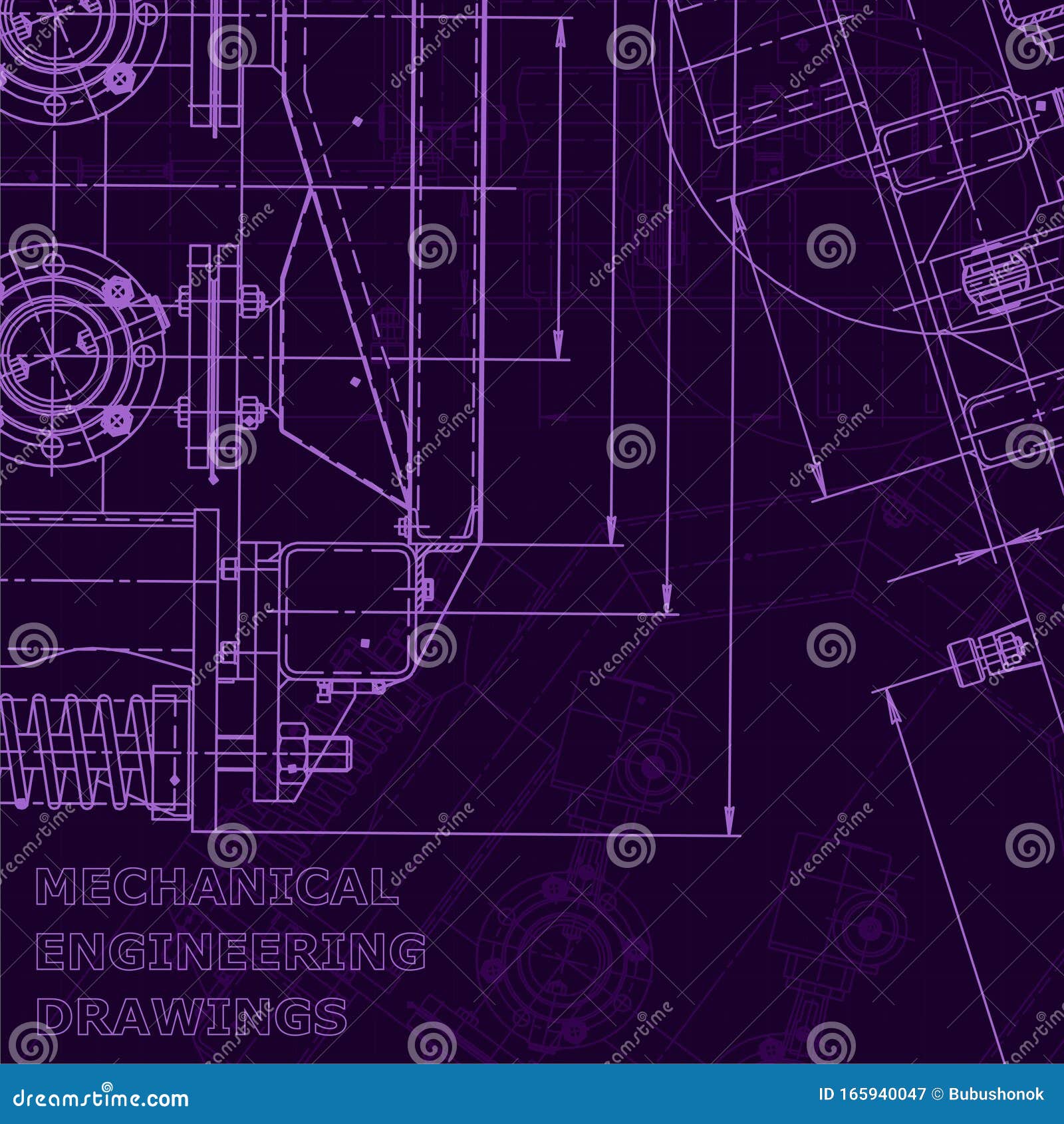 Vector Engineering Illustration. Cover, Flyer. Purple Cyberspace Stock ...