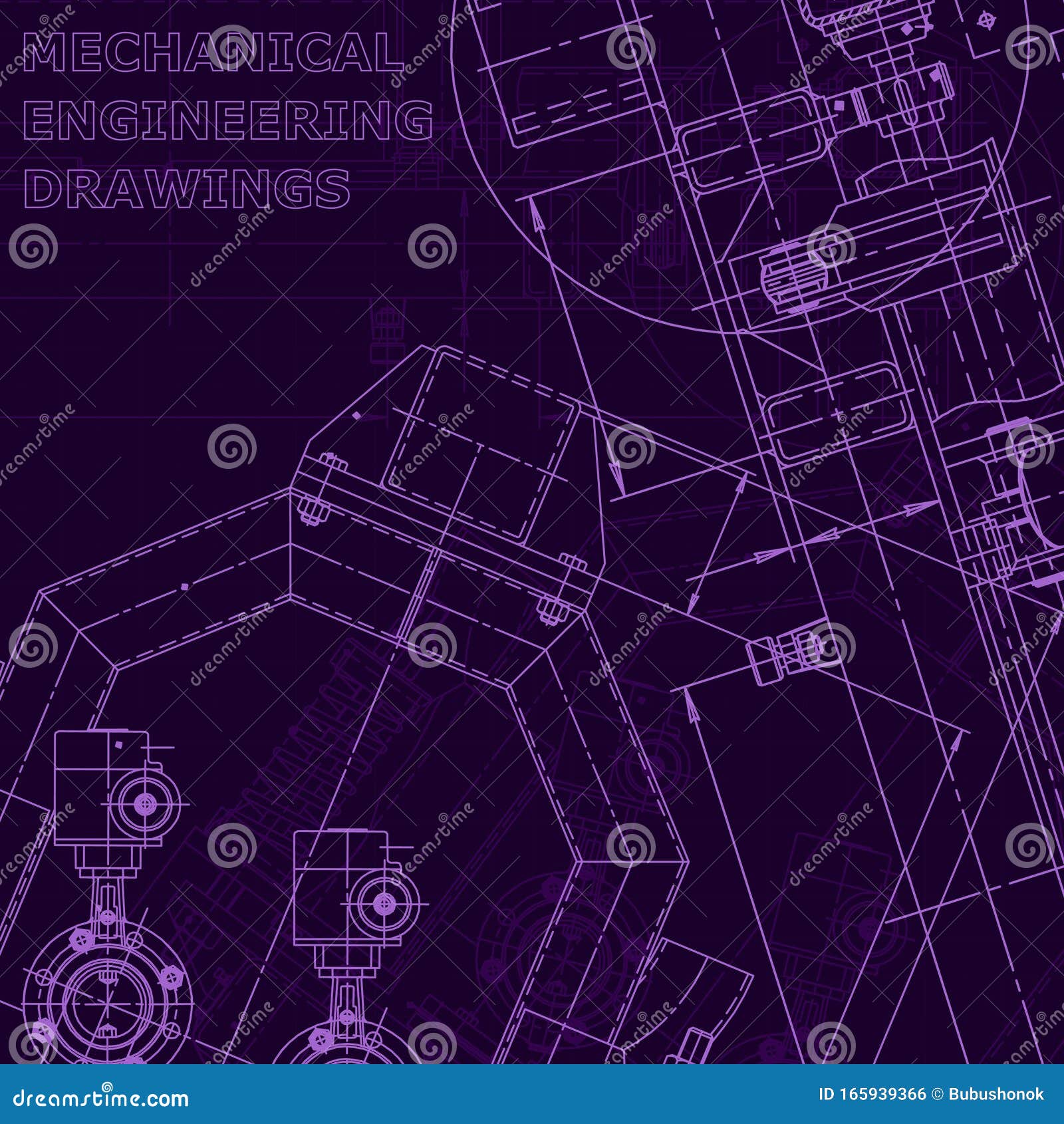 Vector Engineering Illustration. Cover, Flyer. Purple Cyberspace Stock ...