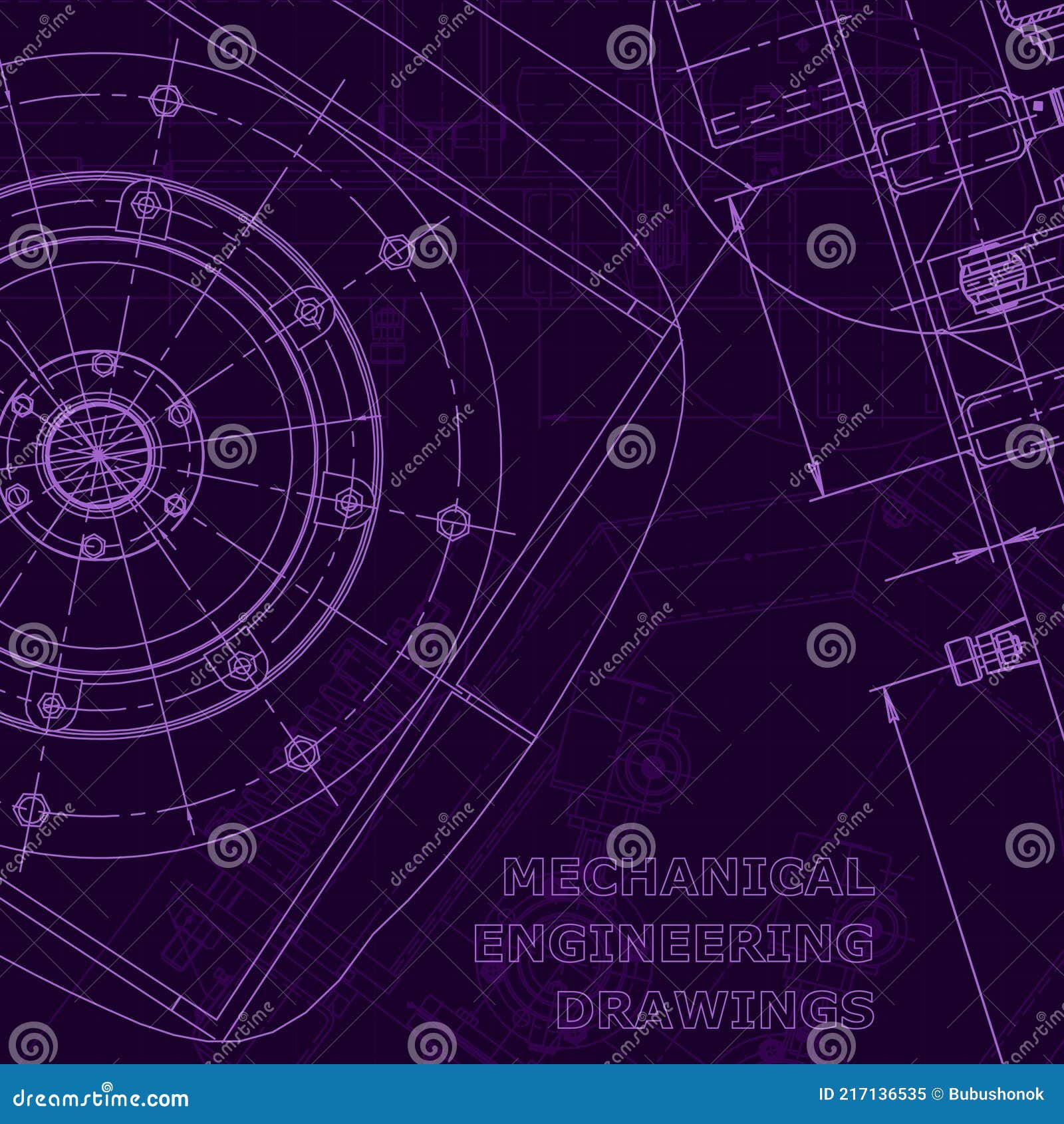 Vector Engineering Illustration. Cover, Flyer. Purple Cyberspace Stock ...