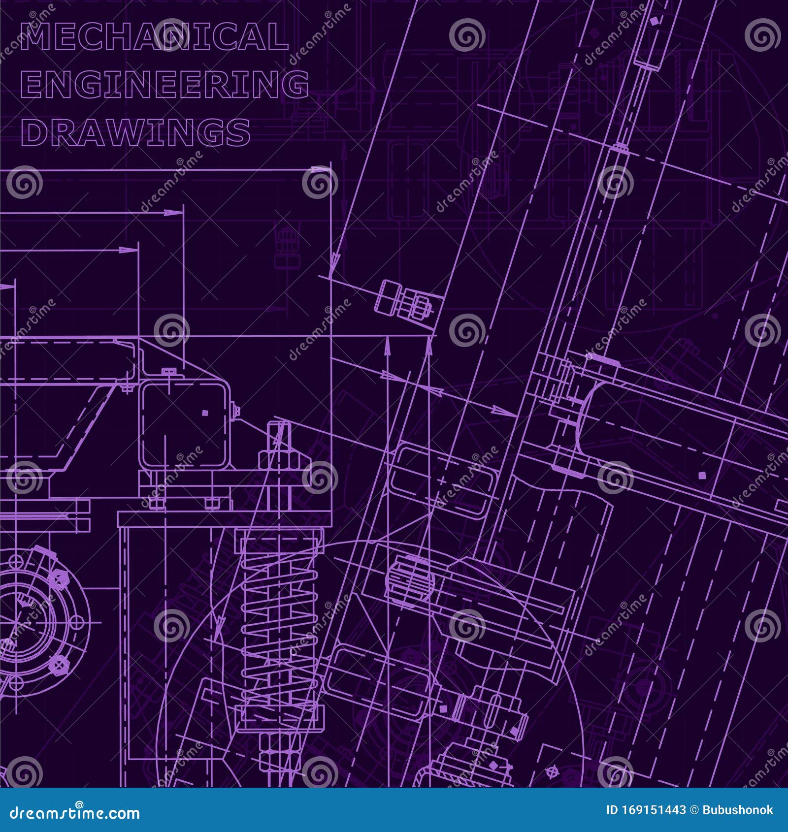 Vector Engineering Illustration. Cover, Flyer. Purple Cyberspace Stock ...
