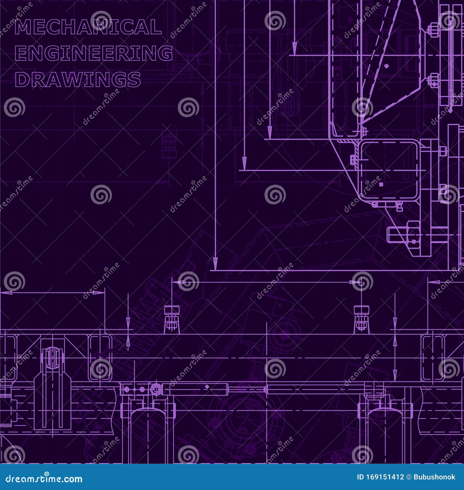 Vector Engineering Illustration. Cover, Flyer. Purple Cyberspace Stock ...