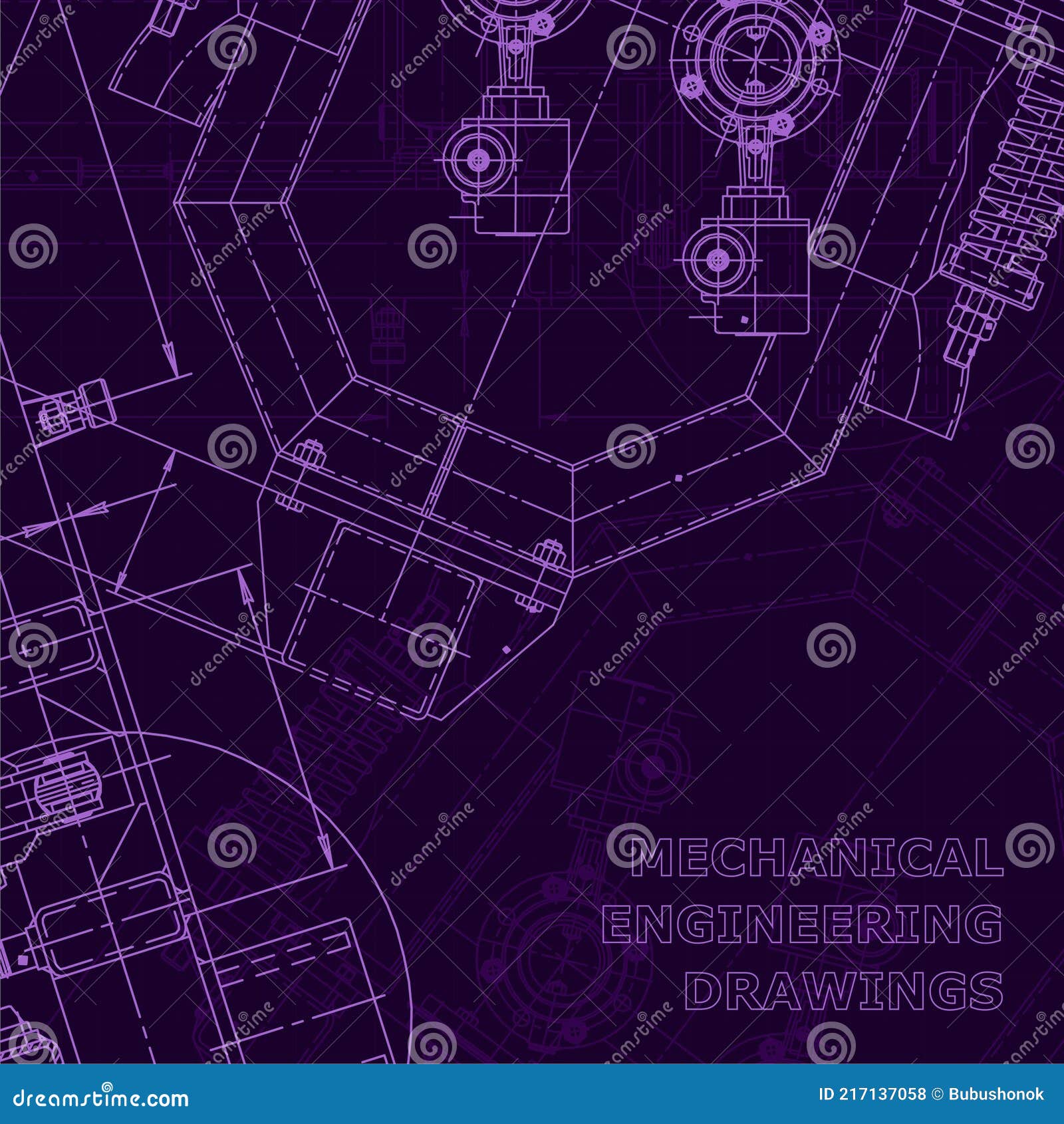 Vector Engineering Illustration. Cover, Flyer. Purple Cyberspace Stock ...