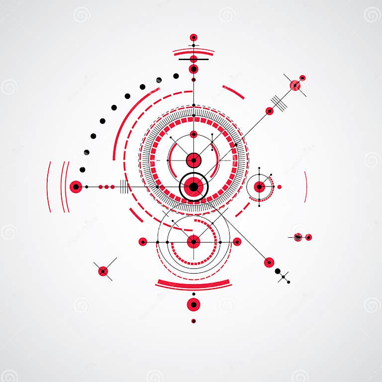 Vector Engineering Technological Background, Futuristic Technical Plan, Mechanism. Mechanical ...