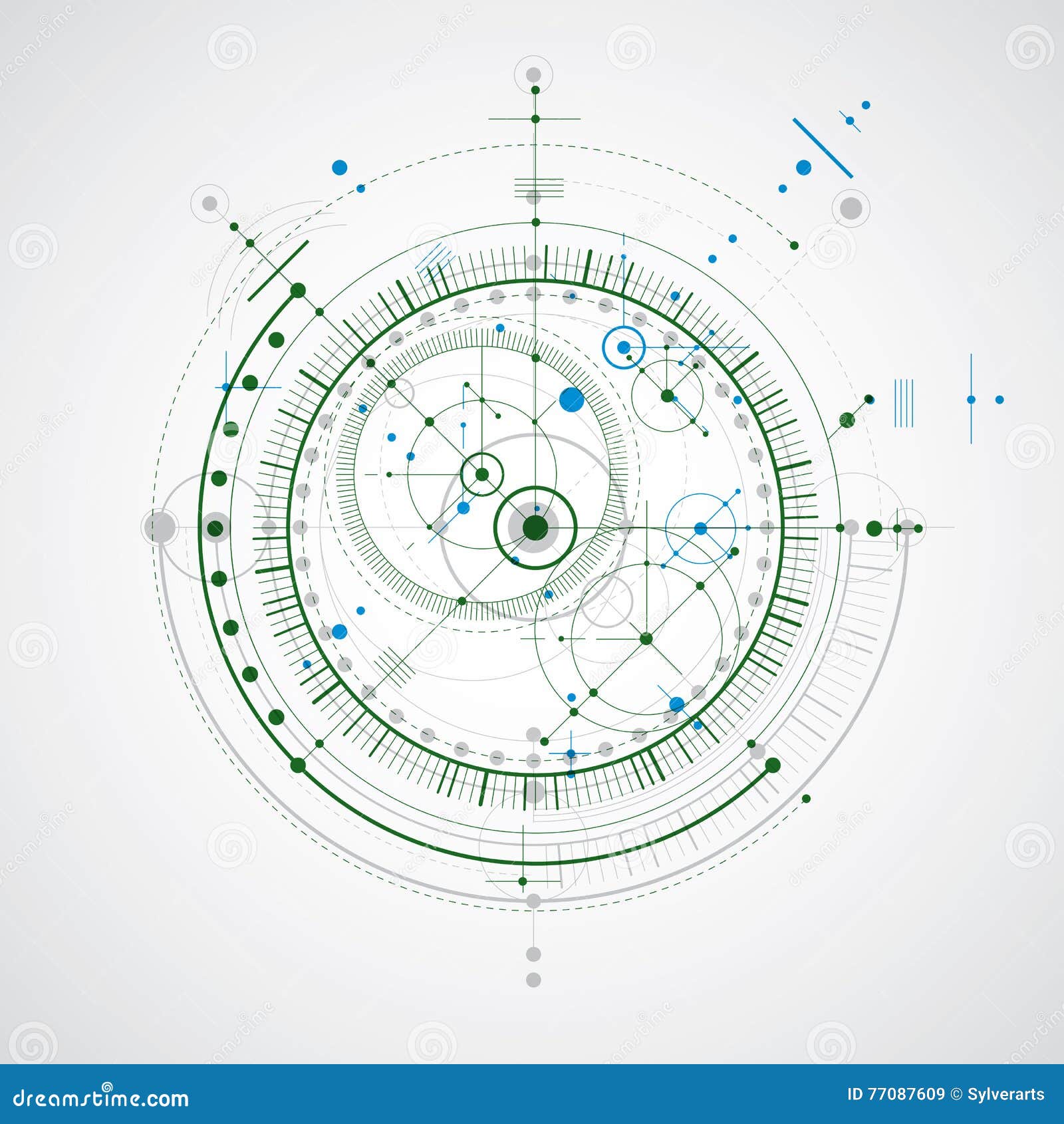 Vector Engineering Technological Background, Futuristic Technical Plan, Mechanism. Mechanical ...