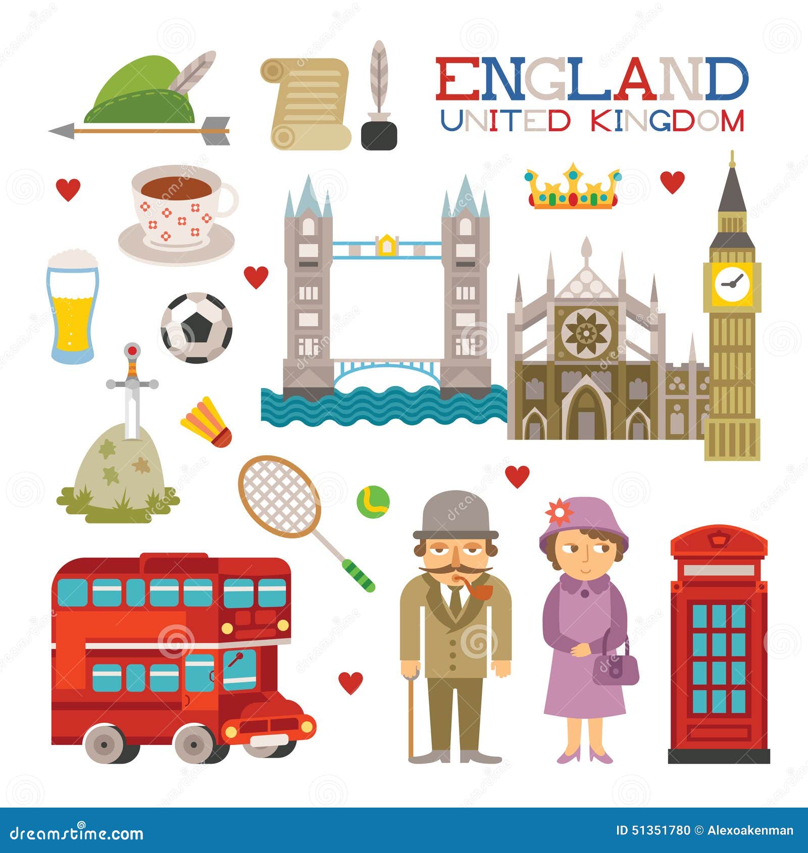 Vector England Doodle Art For Travel And Tourism | CartoonDealer.com ...