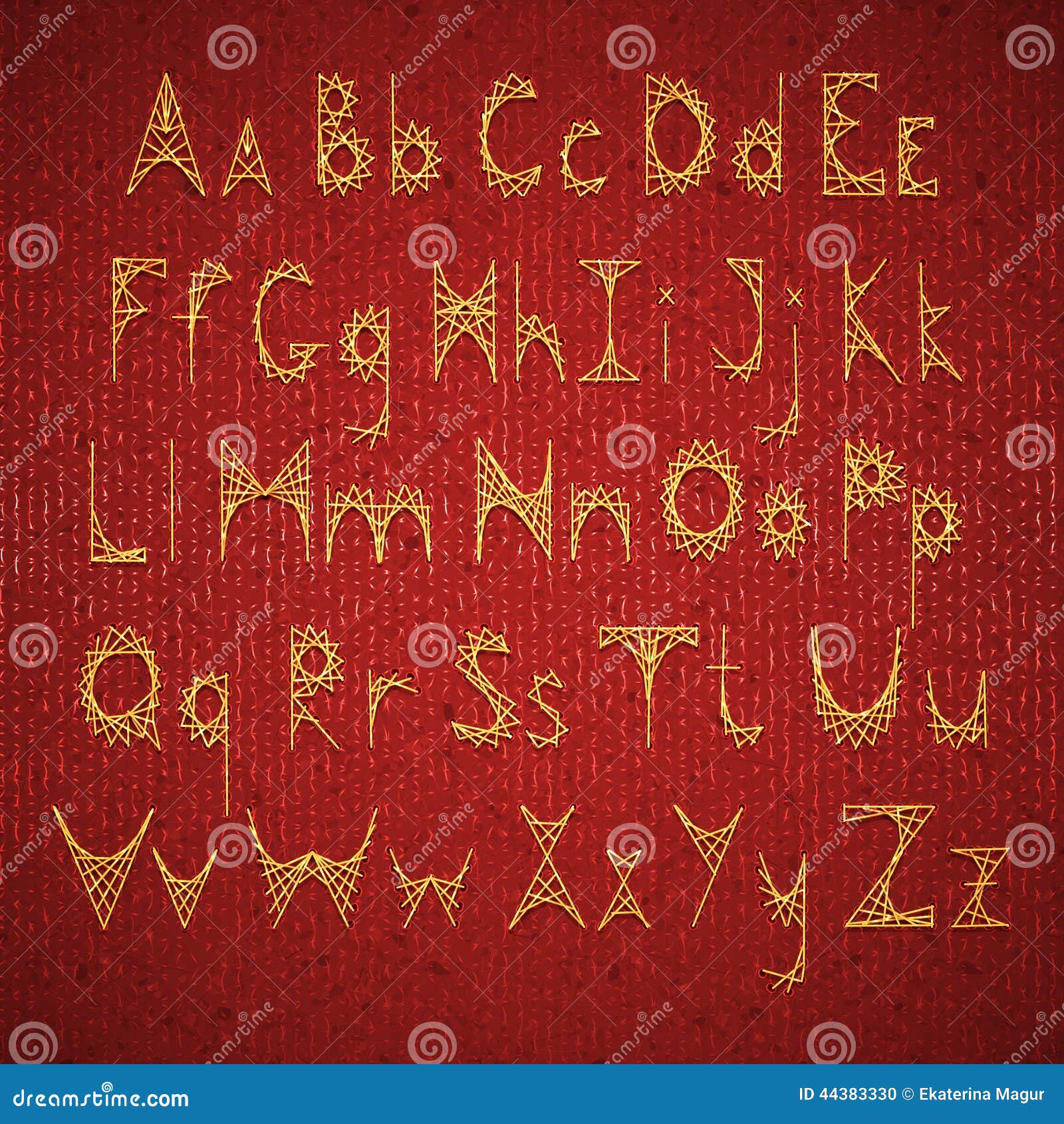 Vector English Alphabet. Latin Alphabet In Cartoon Style. Silhouettes ...