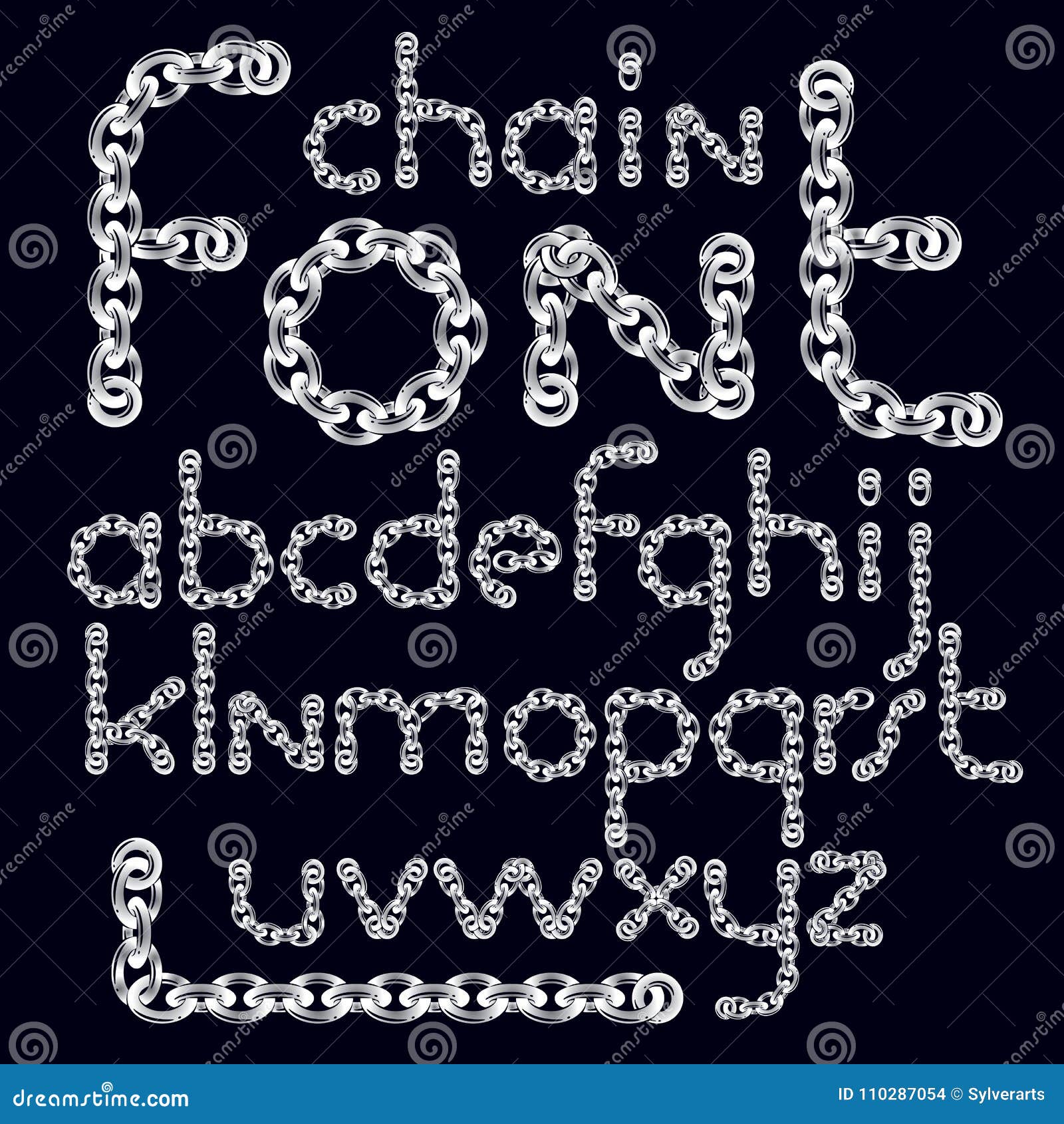 Vector English Alphabet Letters Collection. Lower Case Decorative Font ...