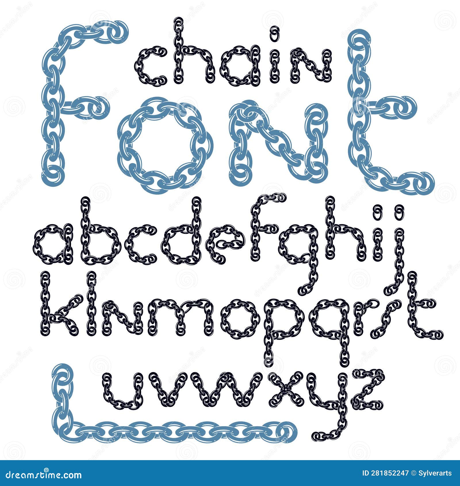 Vector English Alphabet Letters Collection. Lower Case Decorative Font ...