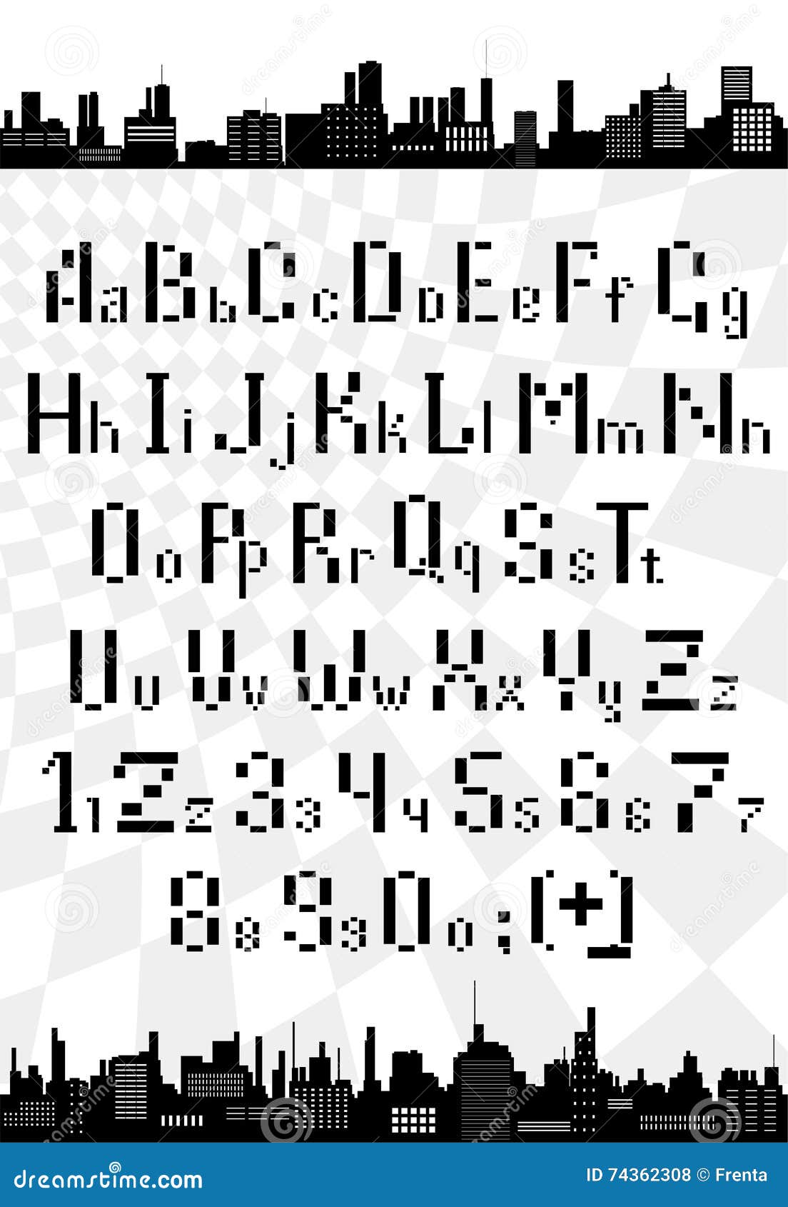 Vector English Alphabet with Letters and Numbers Stock Vector ...