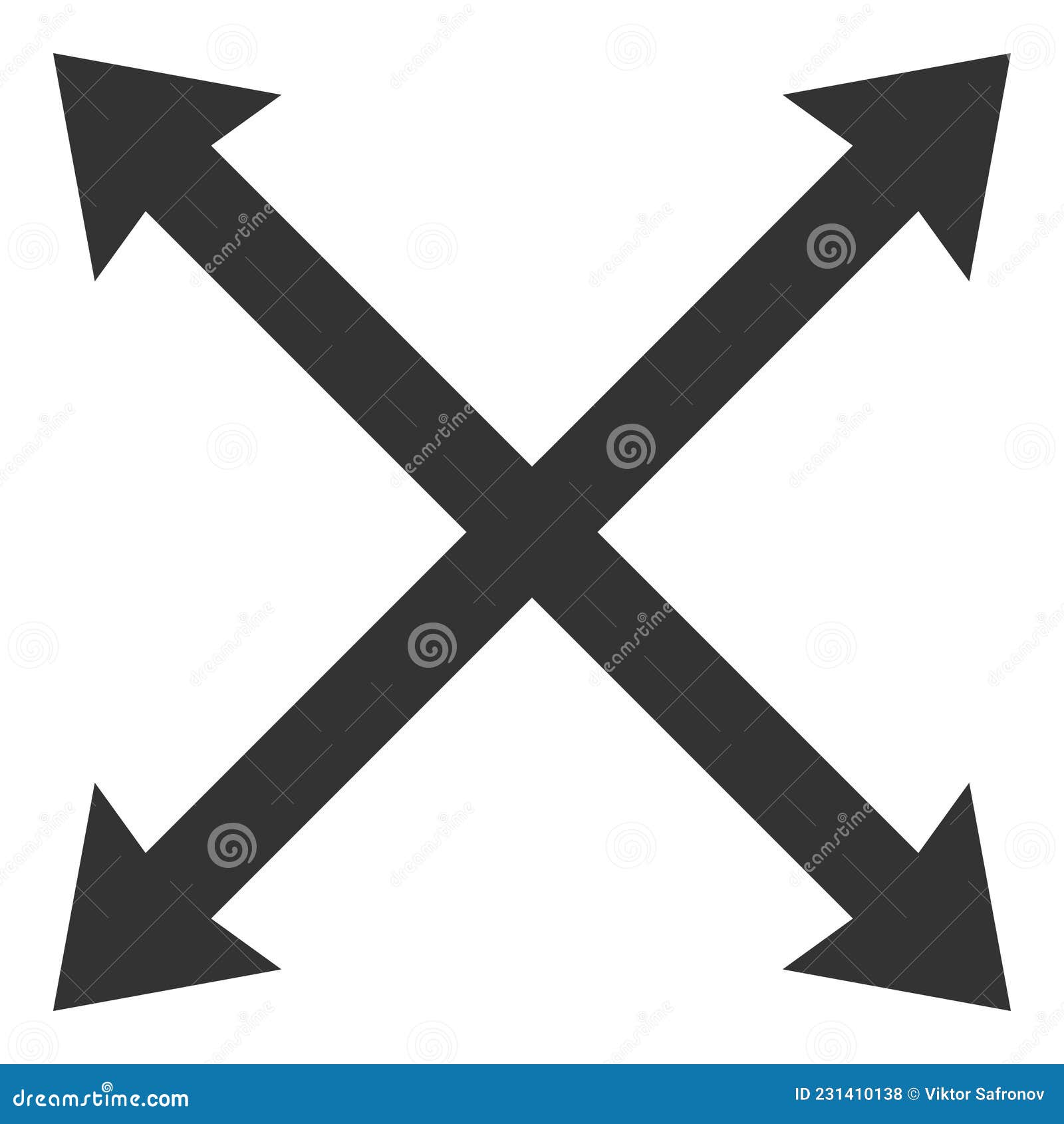 Vector Enlarge Arrows Flat Icon Symbol Stock Vector - Illustration of ...