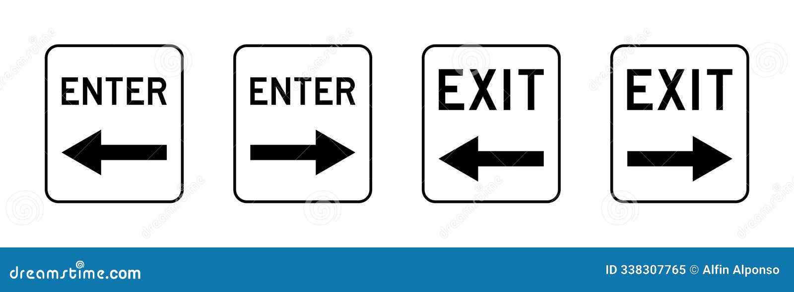 Vector Enter and Exit Signs Stock Vector - Illustration of emergency ...