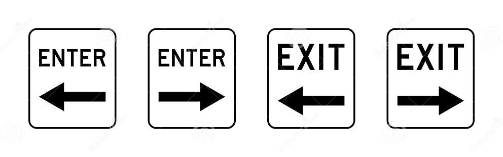 Vector Enter and Exit Signs Stock Vector - Illustration of emergency ...