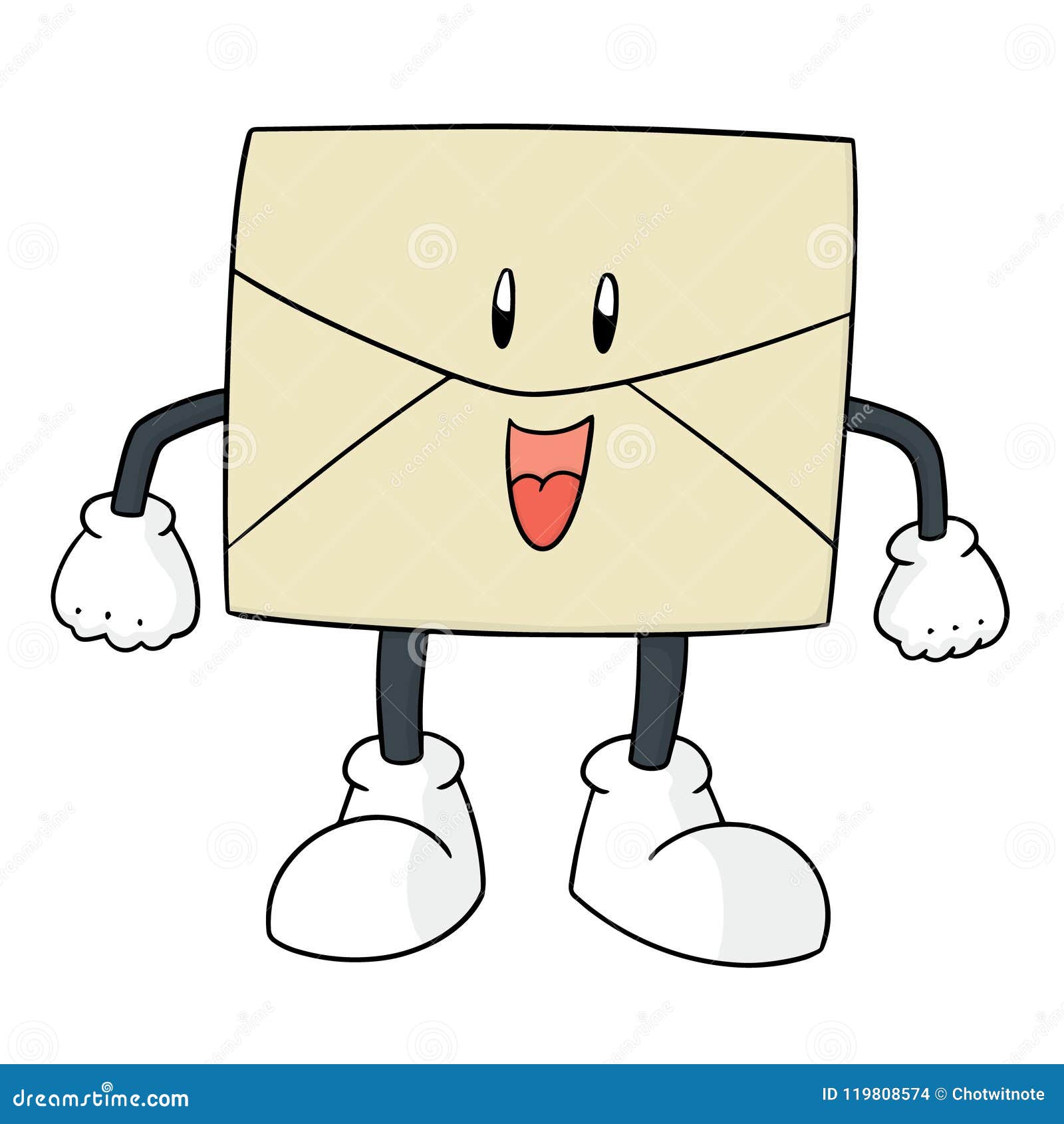 Vector of envelope cartoon stock vector. Illustration of gift - 119808574