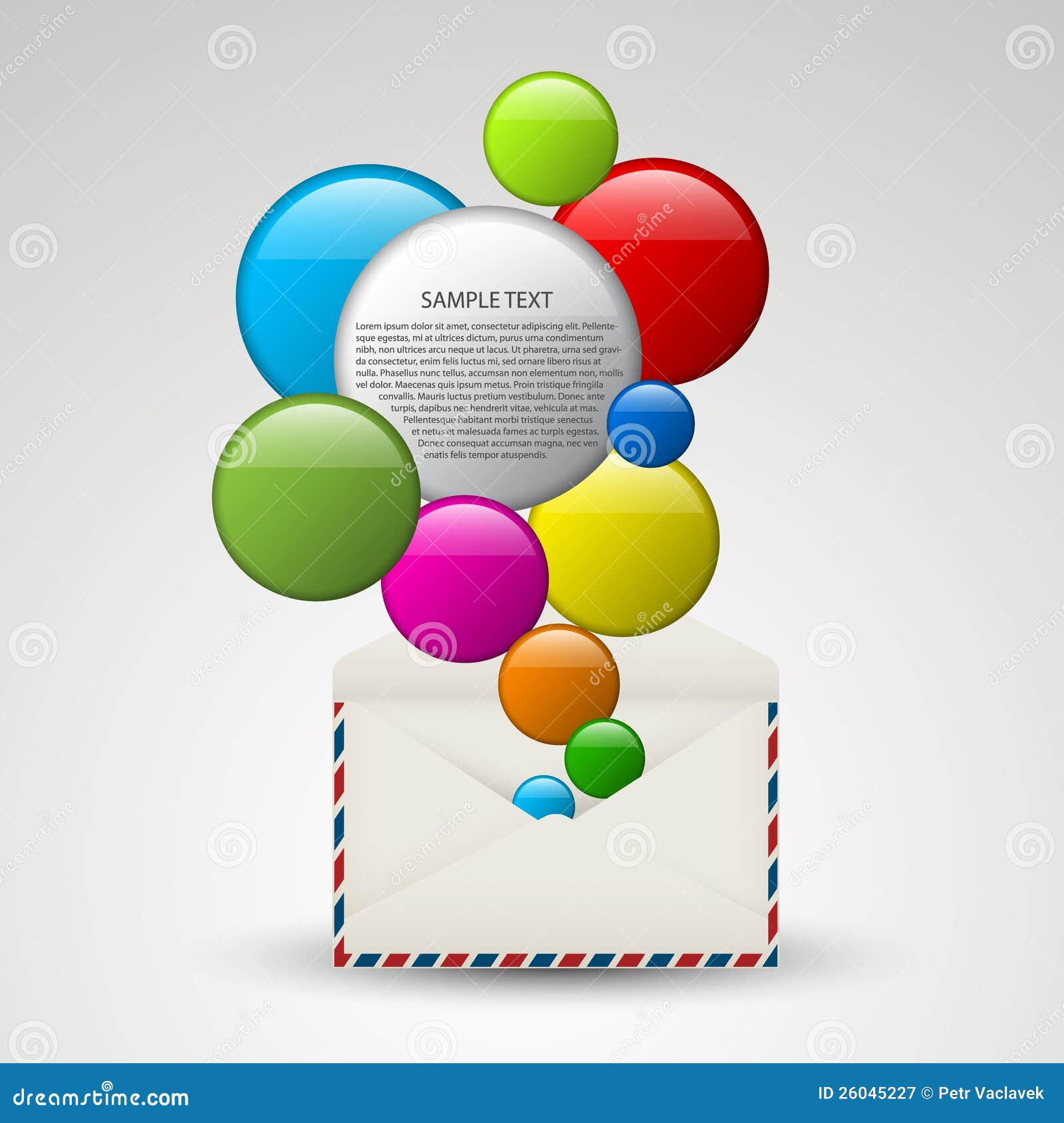 Vector Envelope Full of Colorful Bubbles Stock Vector - Illustration of ...