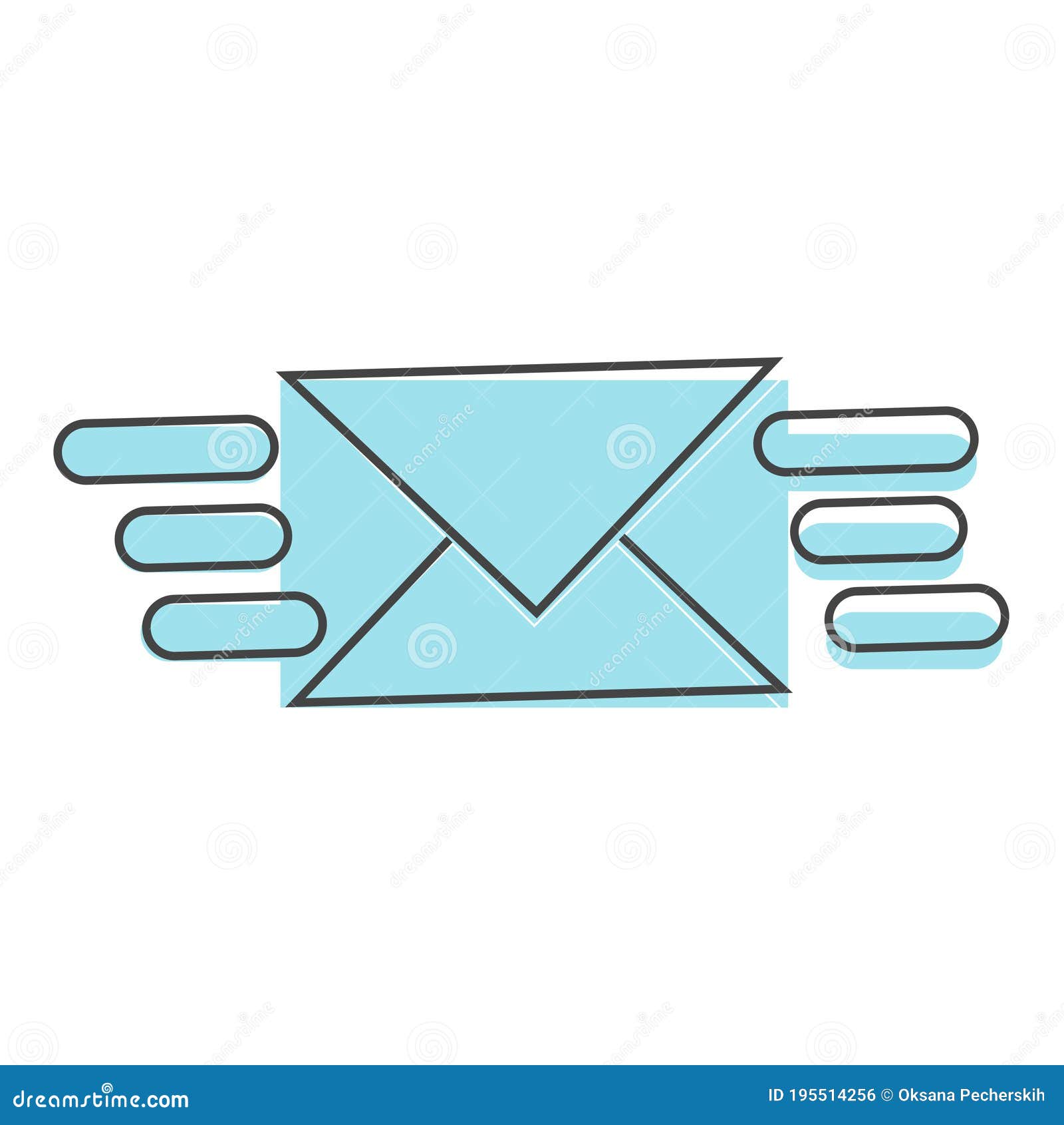 Vector Envelope Icon. E-mail Message Illustration Cartoon Style on ...