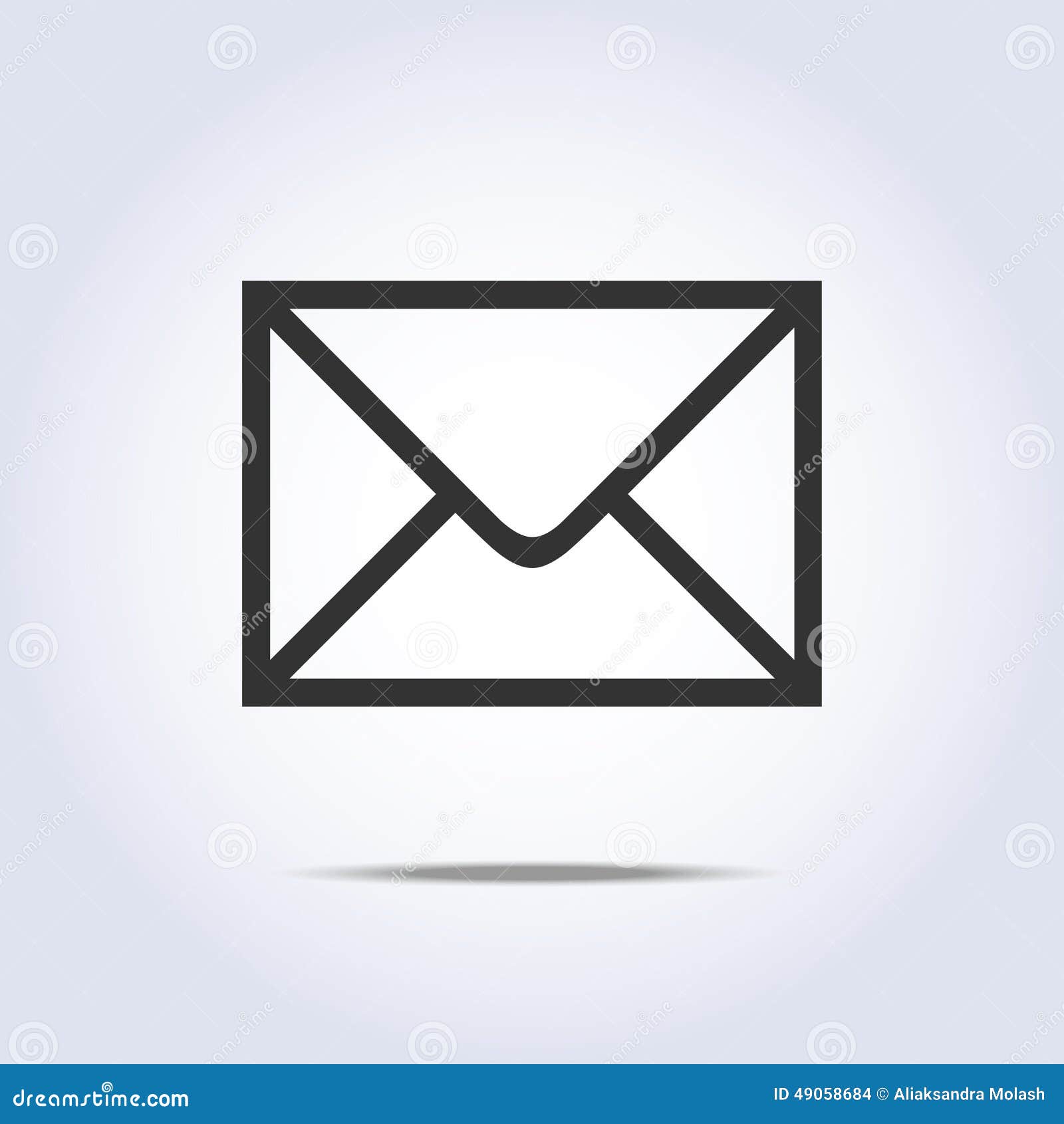 Vector Envelope Icon Gray Colors Stock Vector - Illustration of postage ...