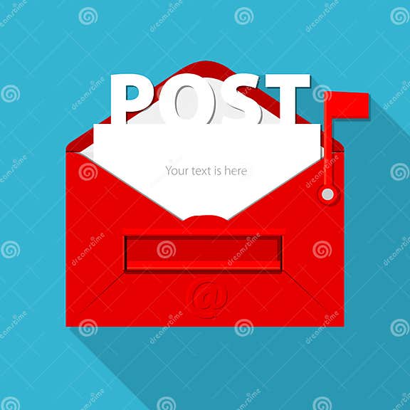 Vector of Envelope in Mail Box Shape. Flat Design Stock Vector ...