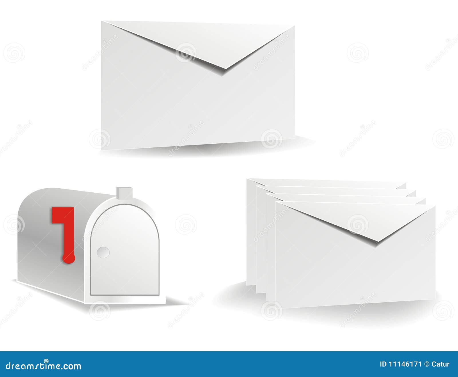 Vector Envelopes and Post Mail Stock Vector - Illustration of post ...