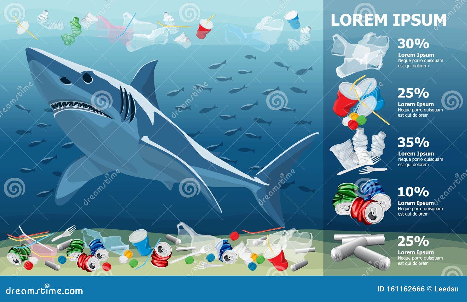 Environment Pollution Illustration and Shark Stock Vector ...