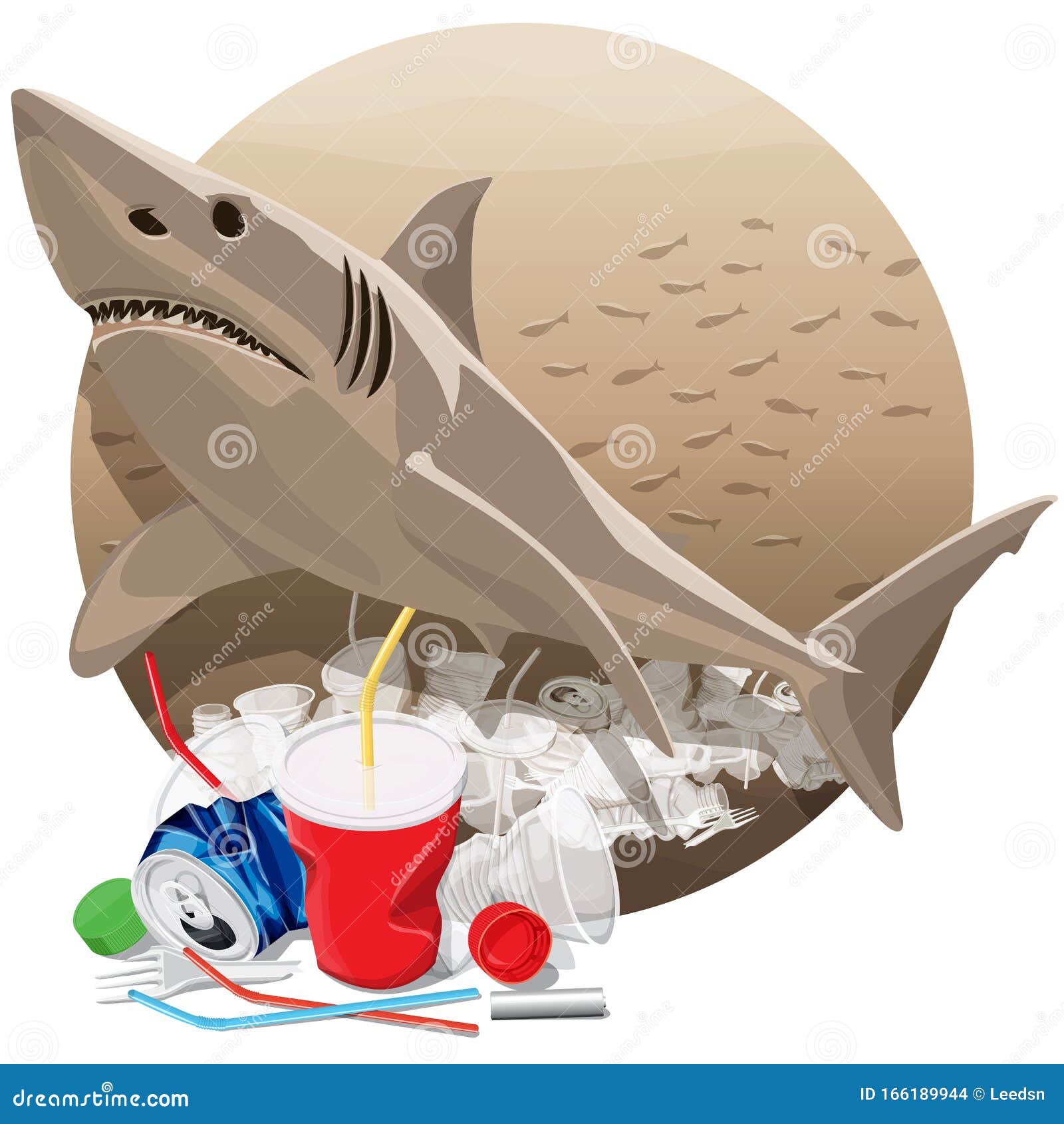 Environment Pollution Illustration and Shark Stock Vector ...