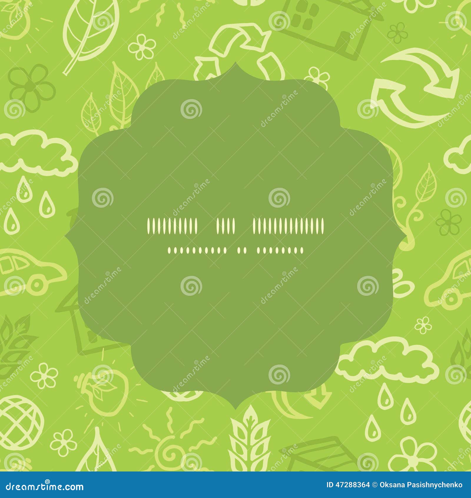 Vector Environmental Circle Frame Seamless Pattern Stock Vector ...