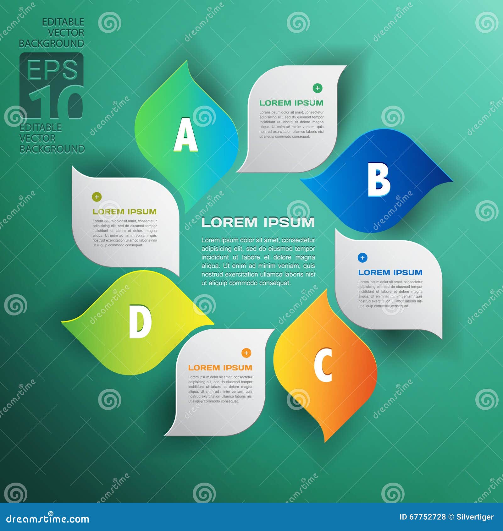 Vector Environmental Design Trend - Infographics with Green Leaves ...
