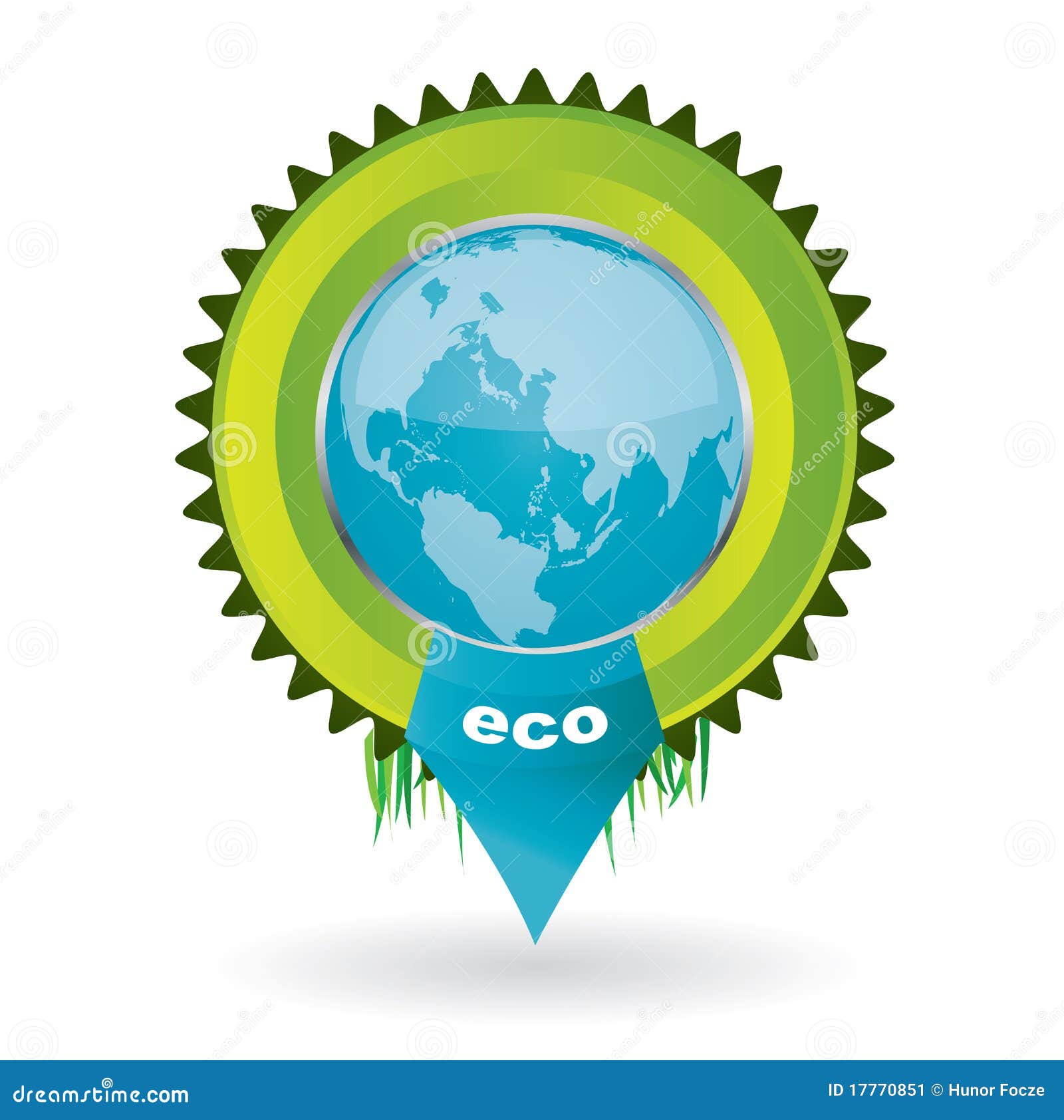 Vector Environmental Emblem with the Globe in it Stock Vector ...