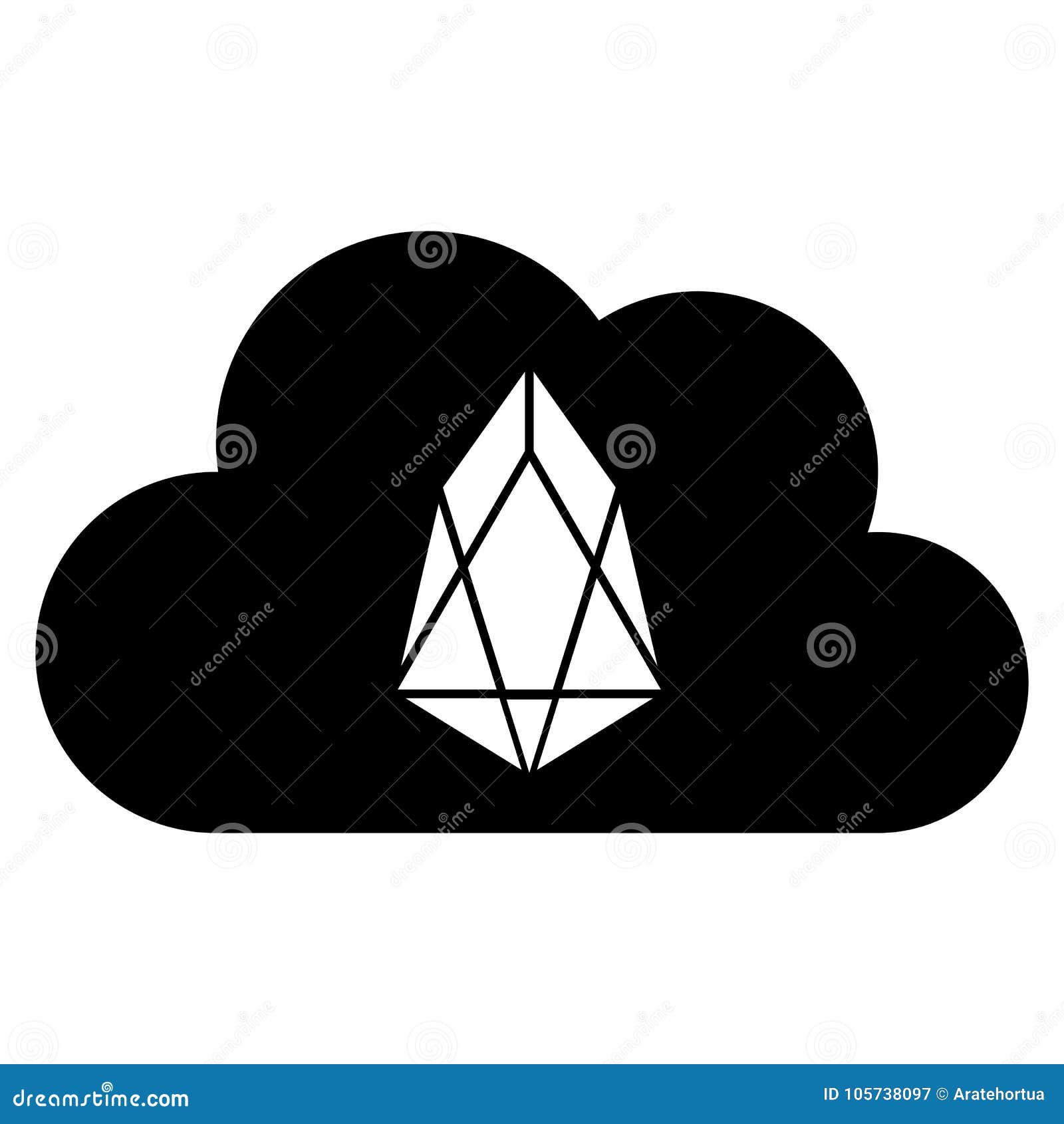 EOS Icon on Cloud Isolated on White Background Stock Illustration ...