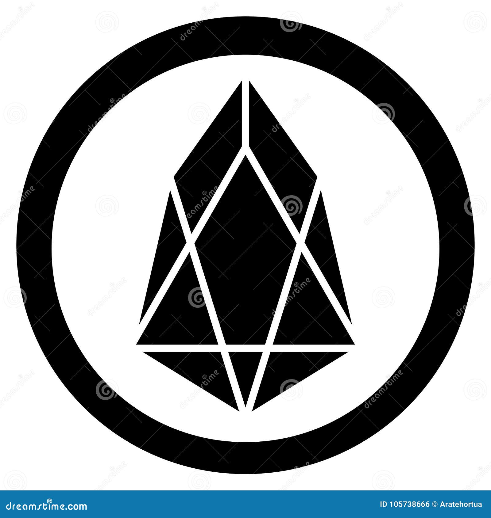 EOS Icon on Coin Isolated stock illustration. Illustration of internet ...